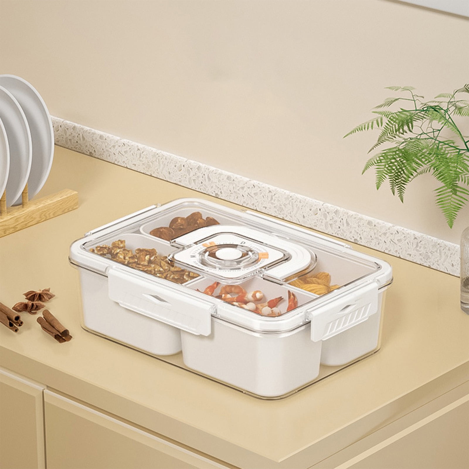 Blukids Air-tight Snack Storage Containers, Divided Fruit Veggie ...