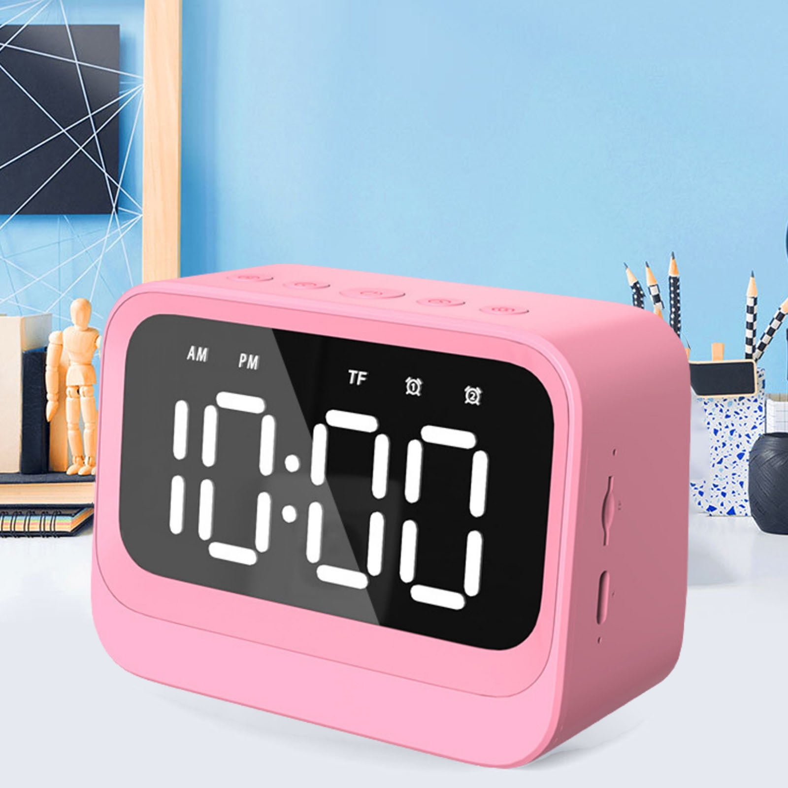 Blukids Alarm Clock with Bluetooth Speaker for Bedroom,Loud Digital ...
