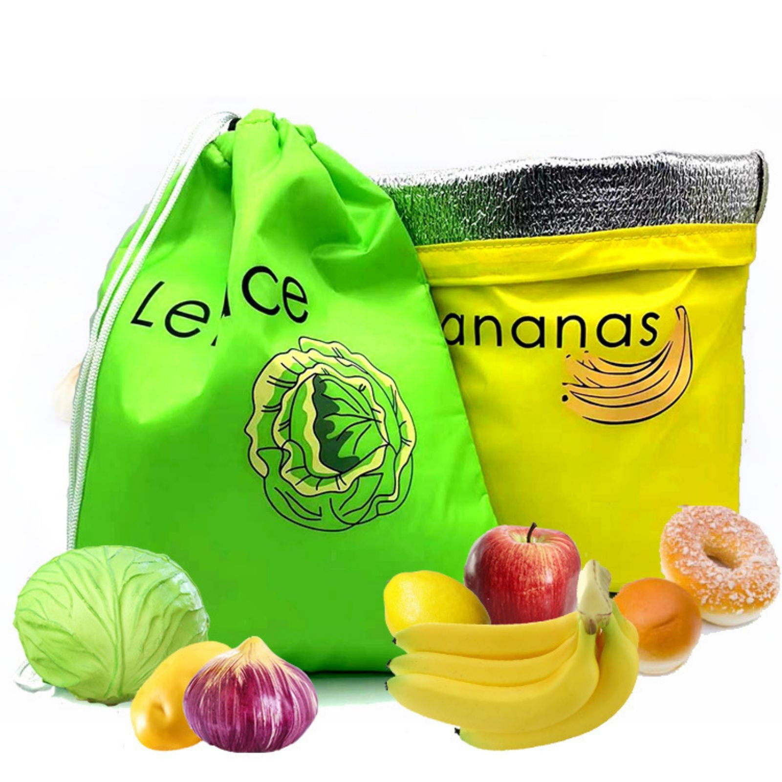 Blukids Banana & Lettuce Fresh Reusable Produce Bags, Fresh Produce ...