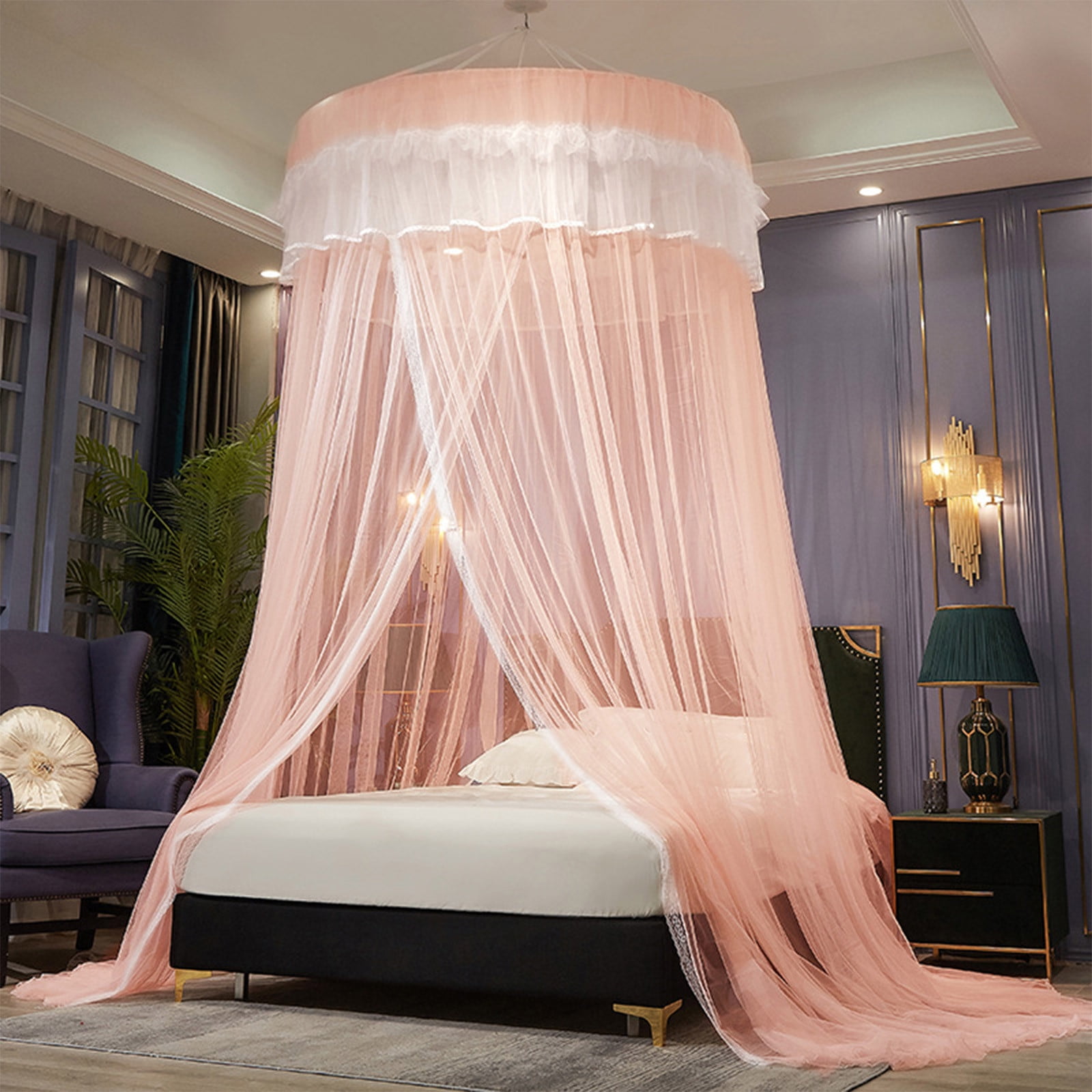 Blukids Bed Canopy for Girls & Adults, Large Elegant Bed Curtain Canopy ...