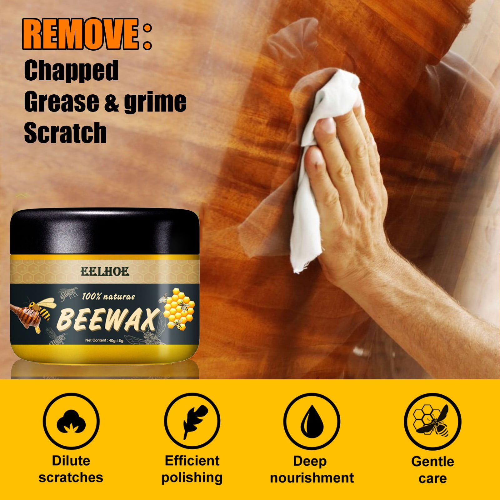 Blukids Beeswax Furniture Polish, Wood Seasoning Beeswax for Furniture ...