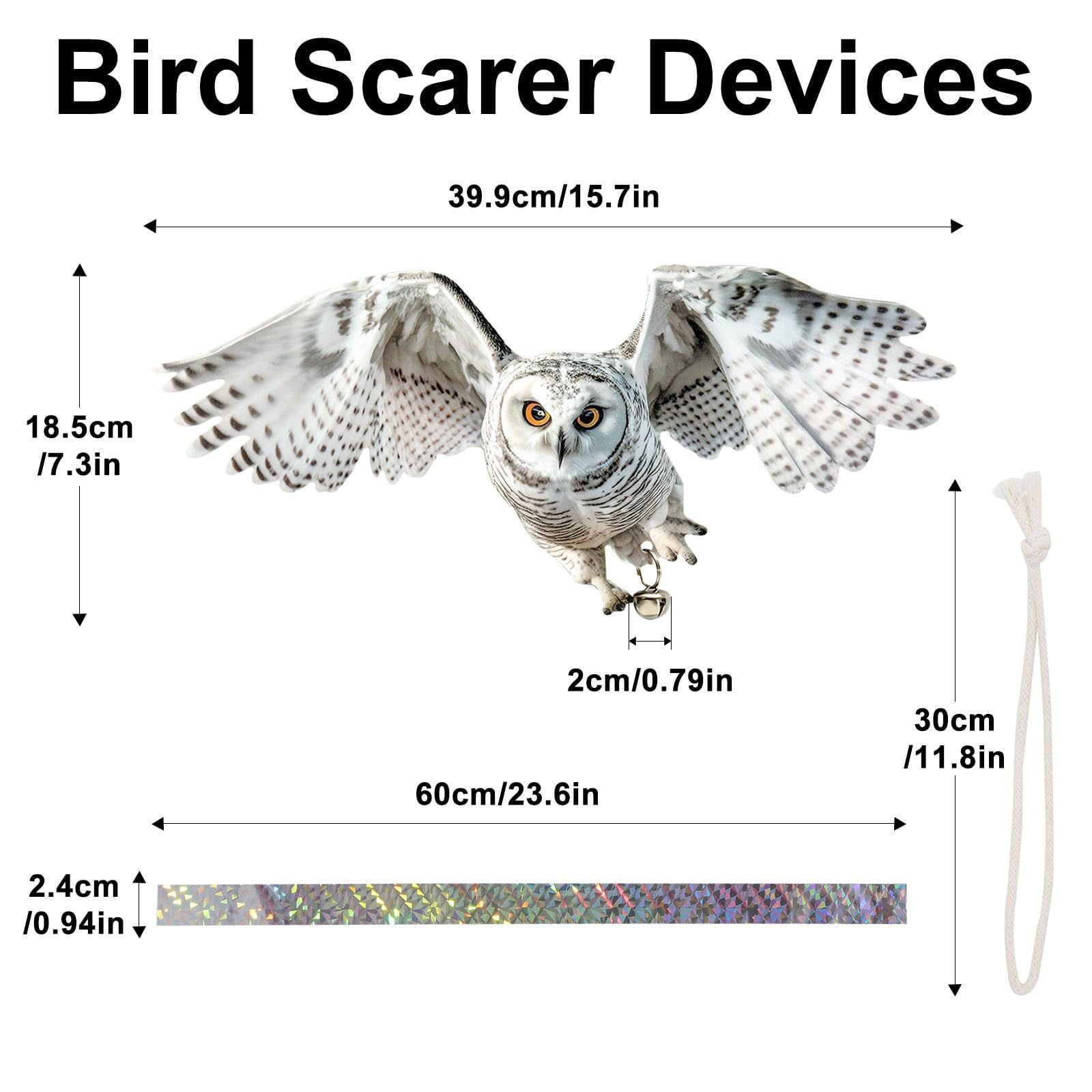 Blukids Bird Scarer, Fake Owls to Frighten Birds, Reflective Owl ...