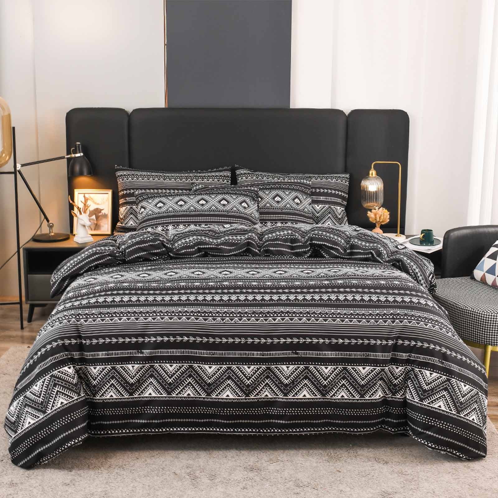 Blukids Boho Comforter Set Queen Size, Bohemian Shabby Chic Bedding Set ...