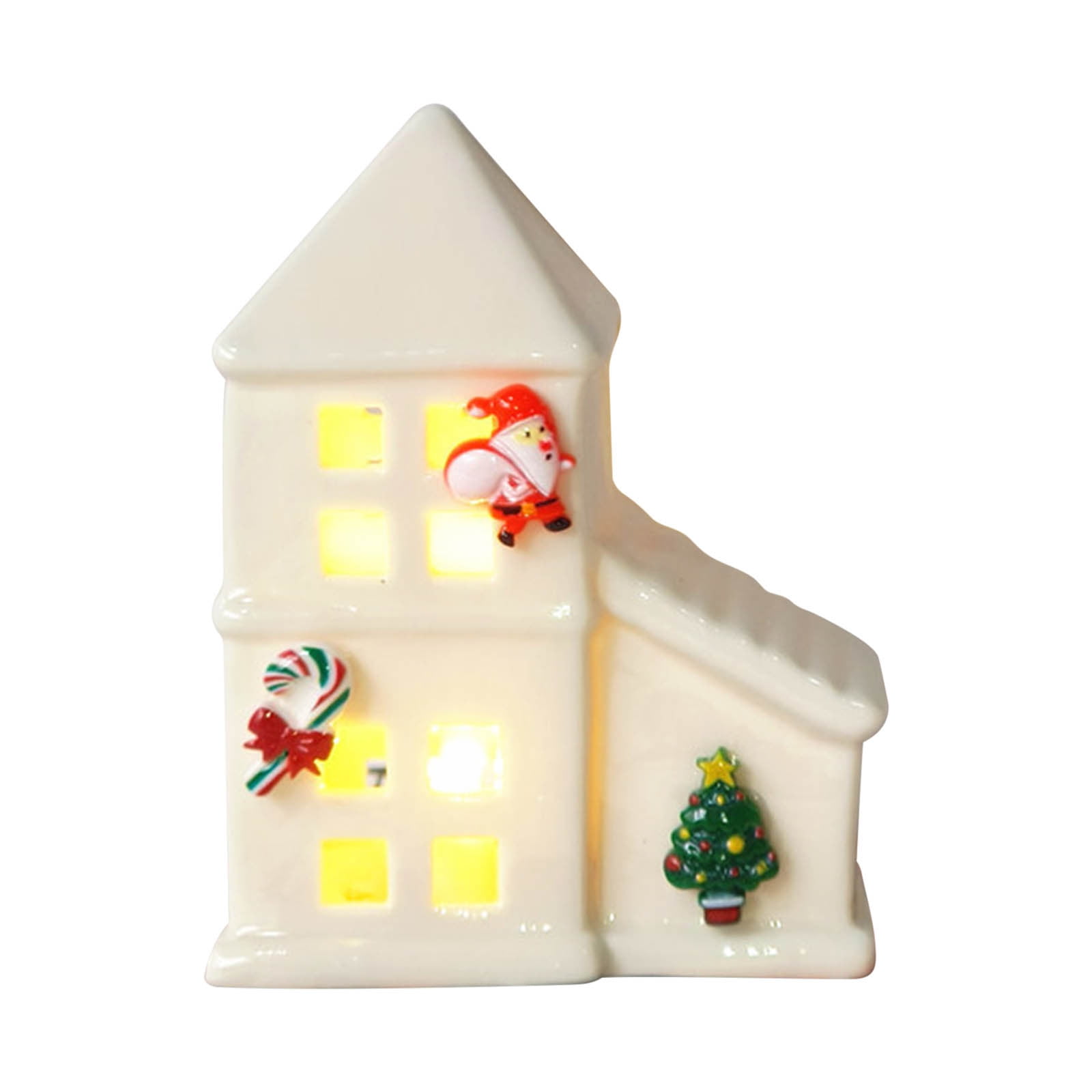 Blukids Ceramic Christmas House LED Light Decoration Hollow Snowflake ...