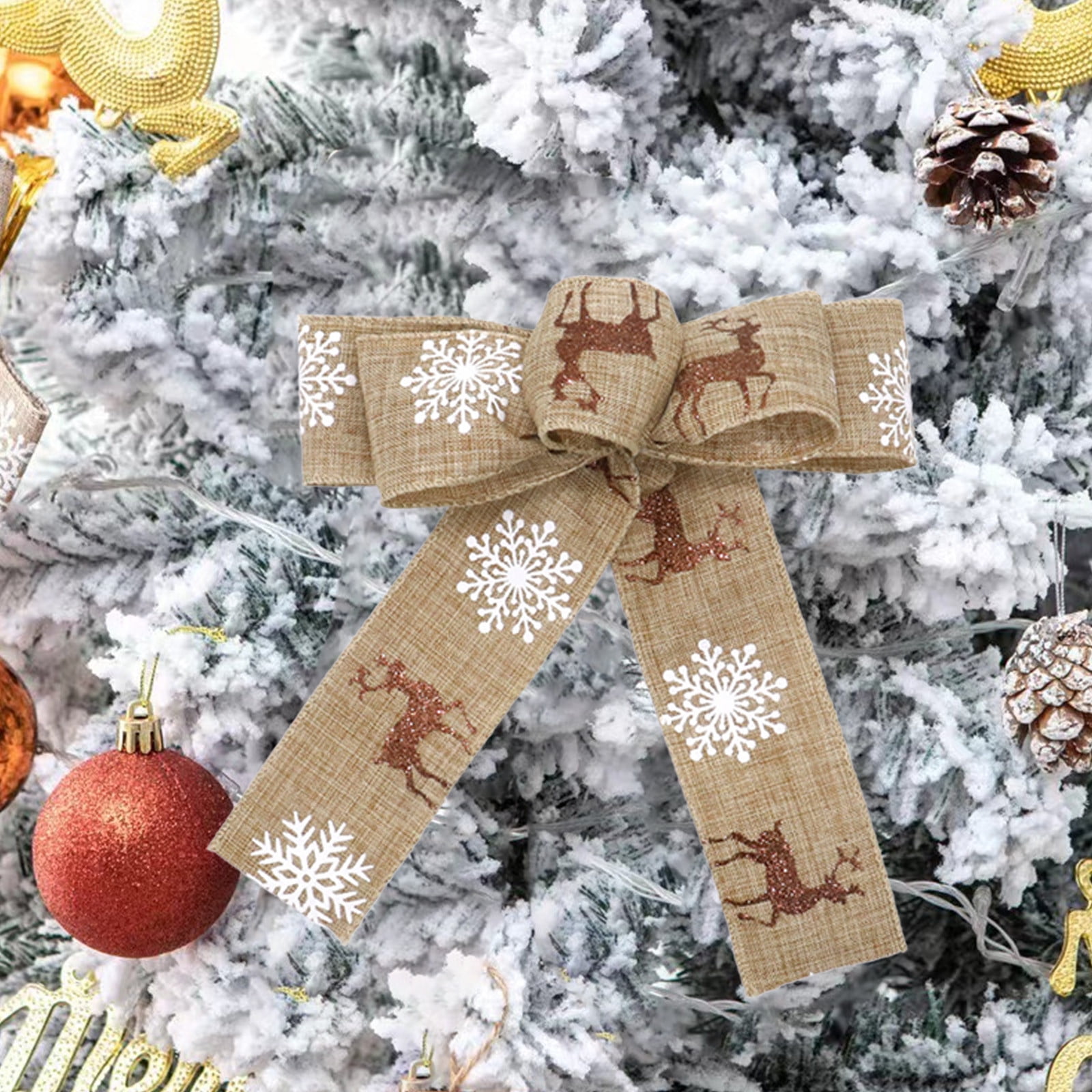 Blukids Christmas Bows Decorations Clearance,7.8" Christmas Tree Topper ...