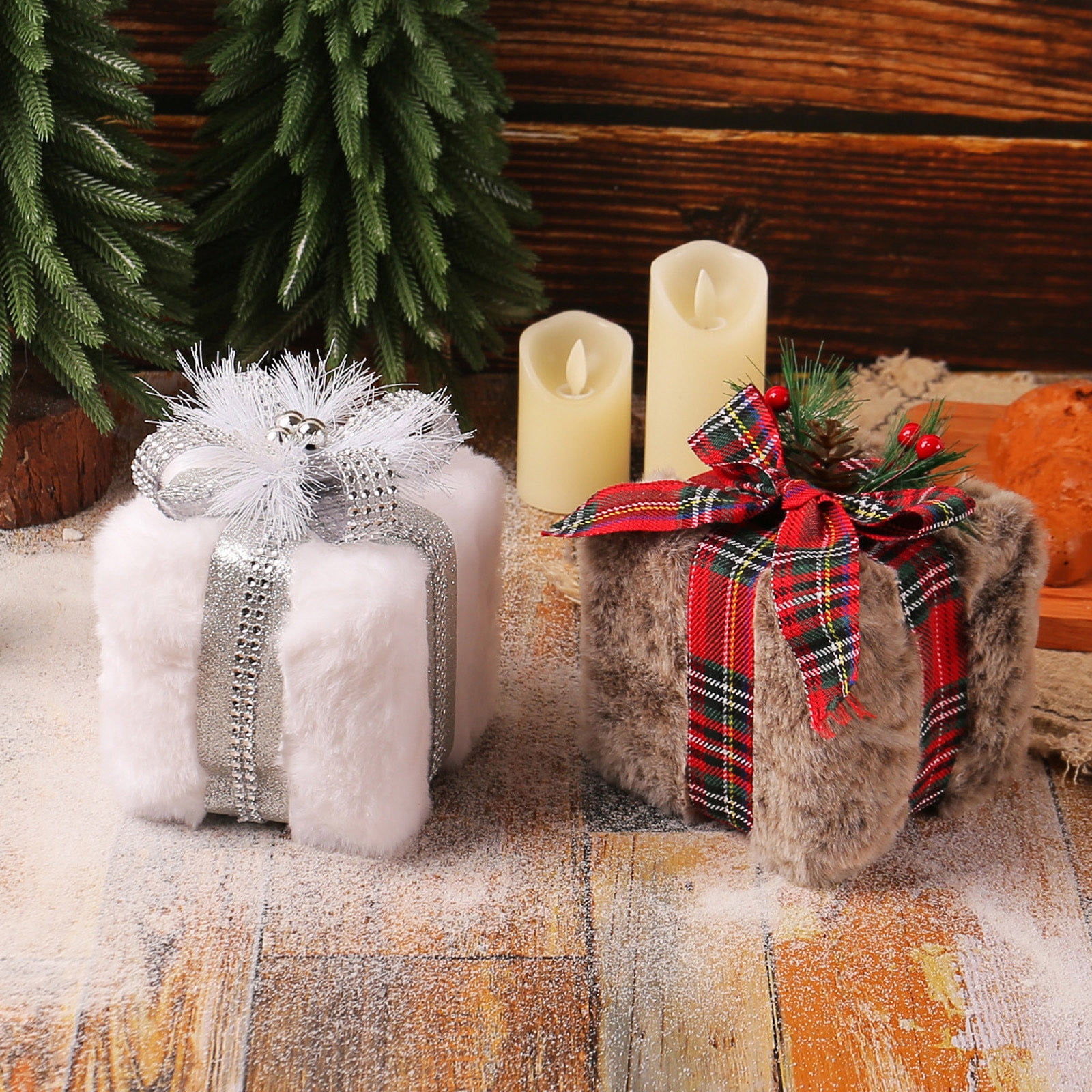 Blukids Christmas Plush Nesting Gift Boxes with Lids, Square Stacking ...