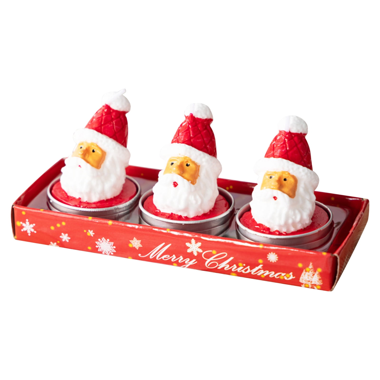 Blukids Christmas Tealight Candles 3 Set Snowman, Santa & Xmas Tree ...
