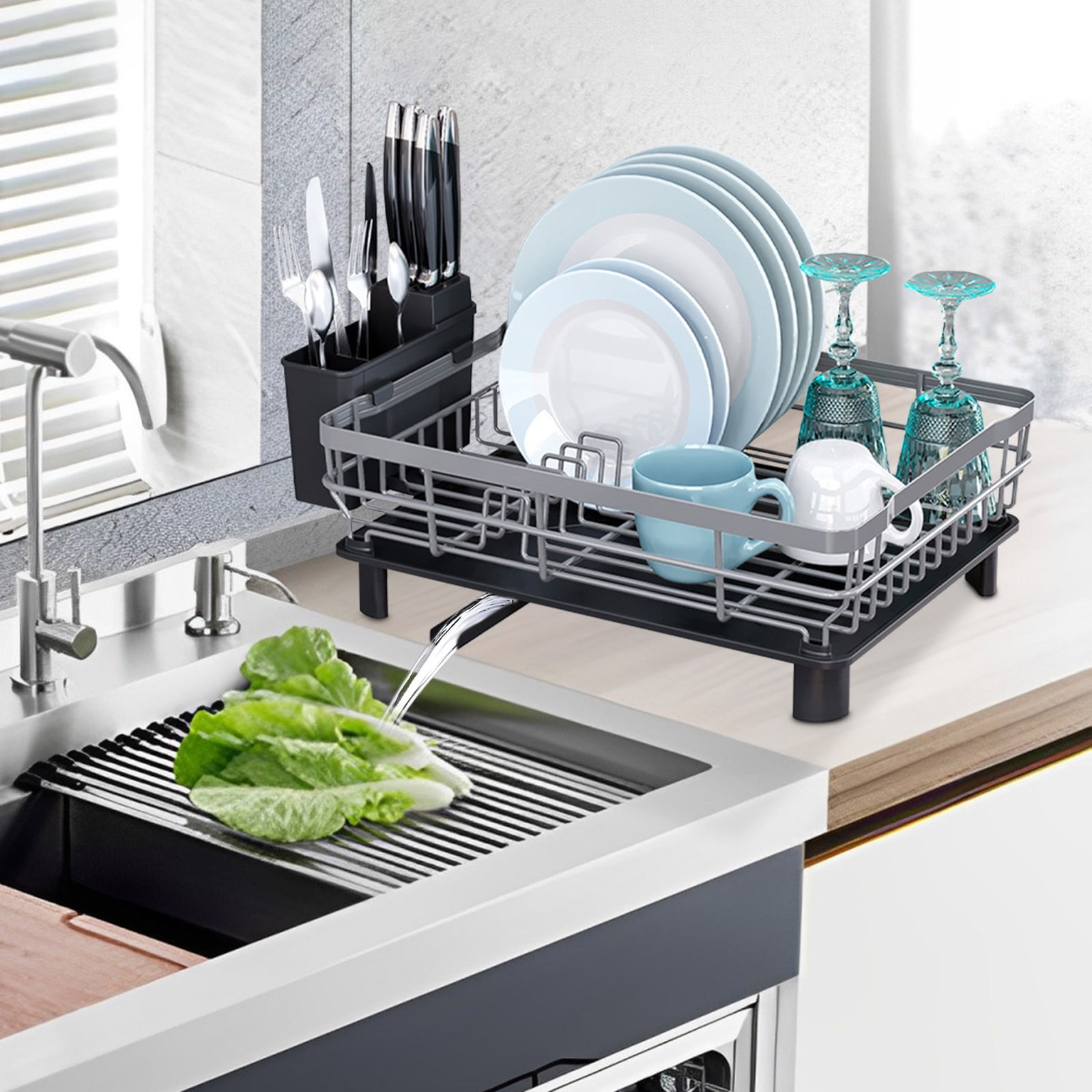 Blukids Dish Drying Rack, Dish Rack, Dish Racks for Kitchen Counter ...