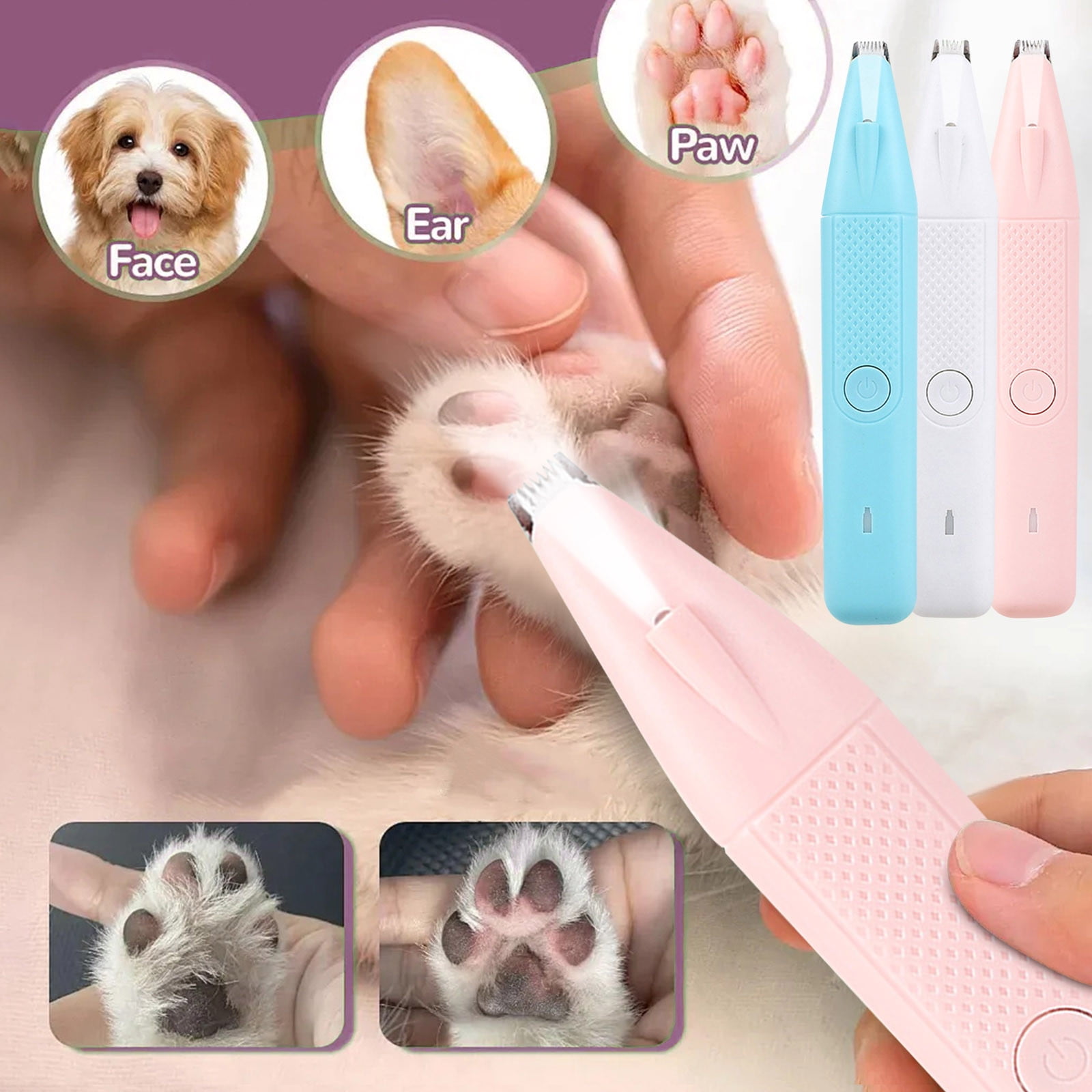 Blukids Dog Clippers for Grooming, Dog Paw Trimmer with LED Light ...