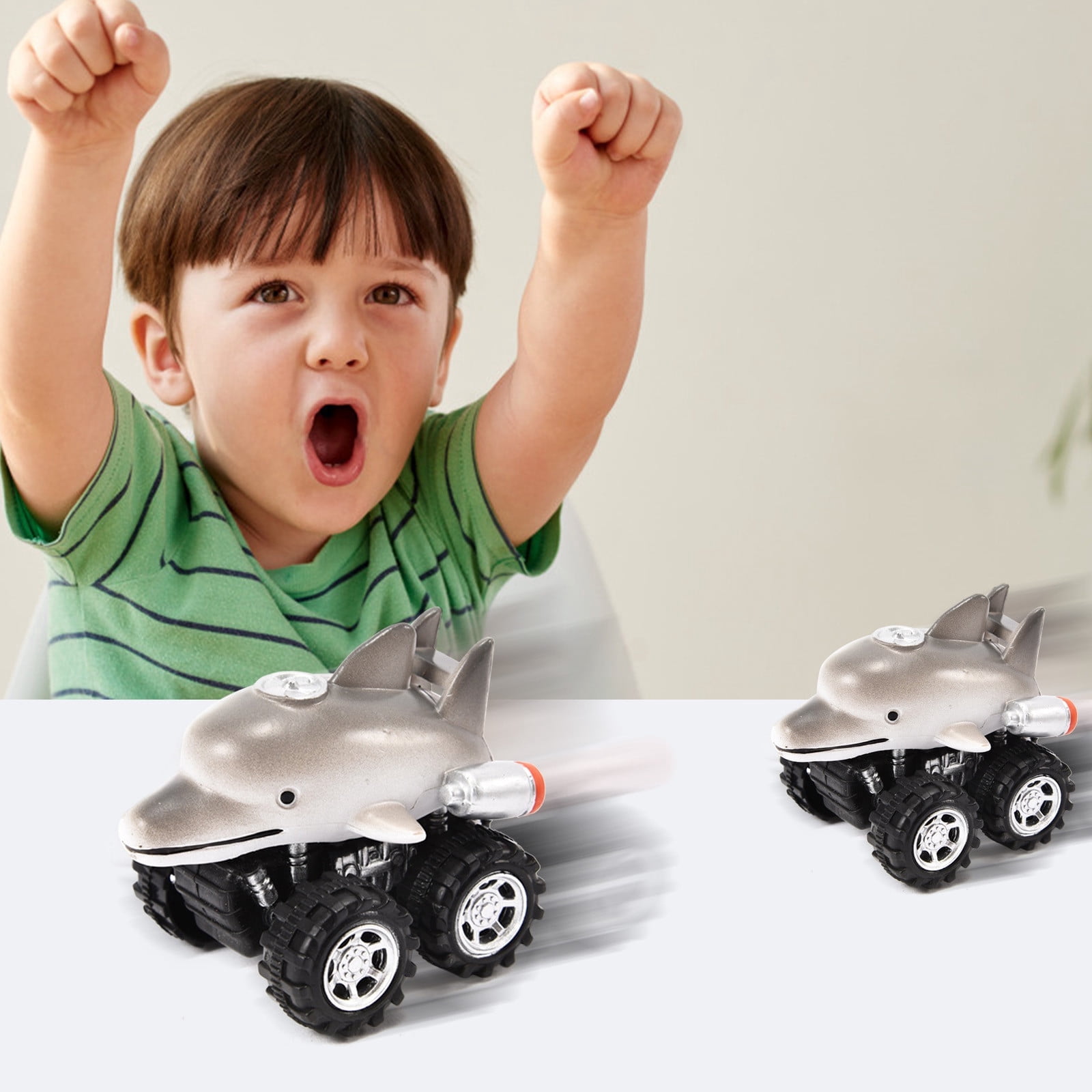 Blukids Dolphins Car Toys， Friction Powered Monster Truck Toys with ...