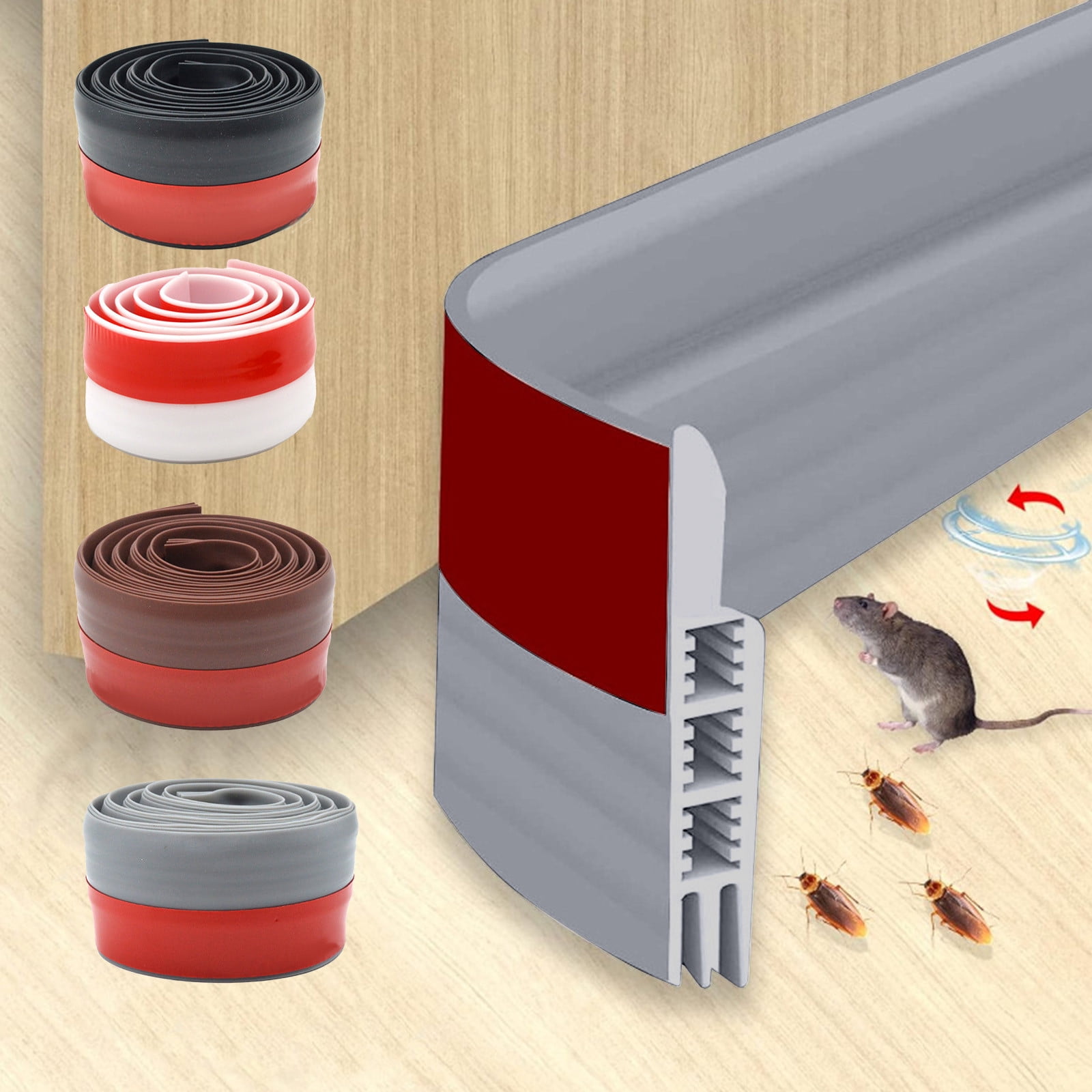 Blukids Door Draft Stopper Under Door Seal, 2" W x 39" L Cutable ...