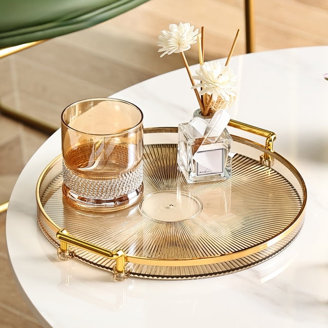 Blukids Drink Serving Tray with Handles Luxury Platter, Acrylic ...