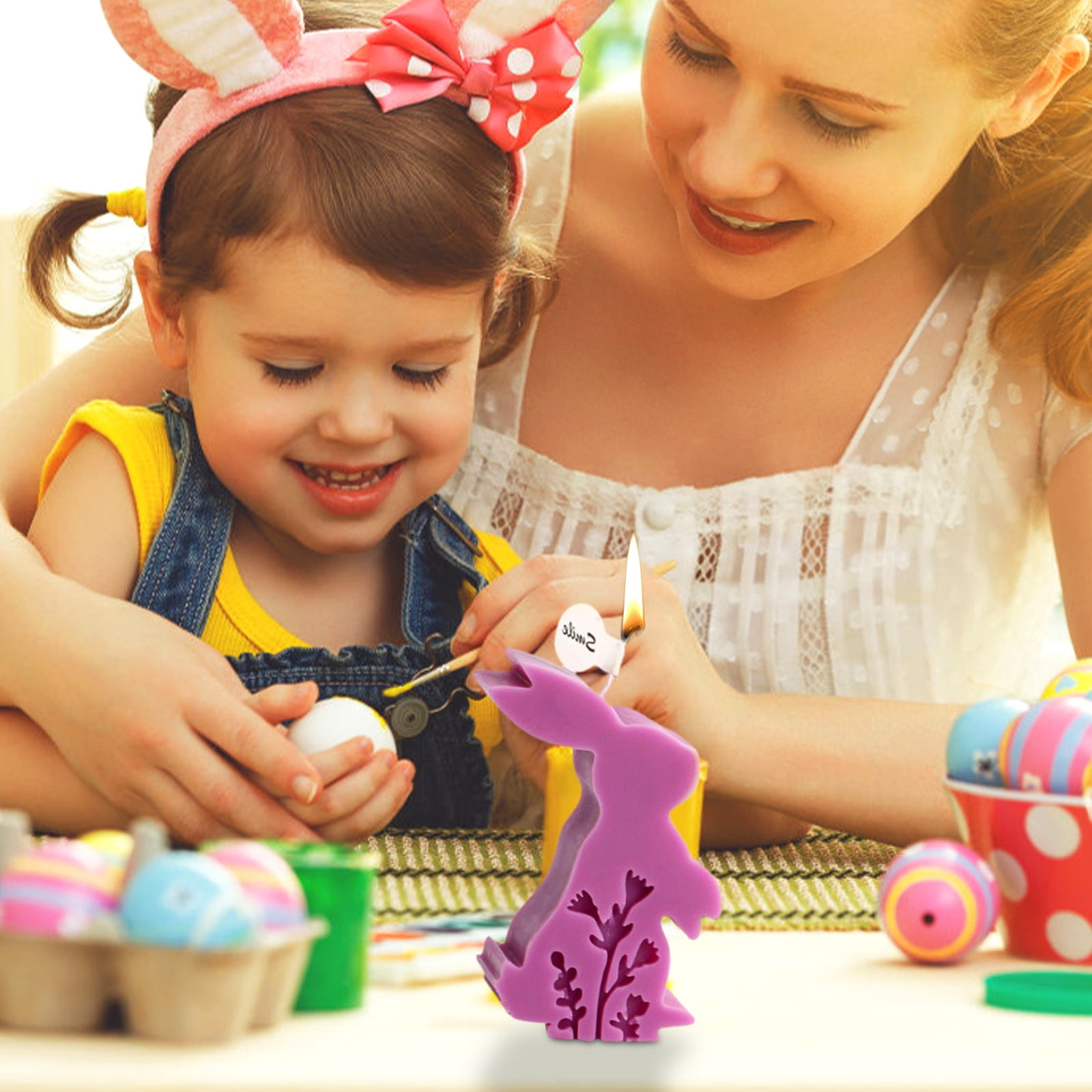 Blukids Easter Bunny Silicone Moulds for Candle Making, 3D Rabbit ...