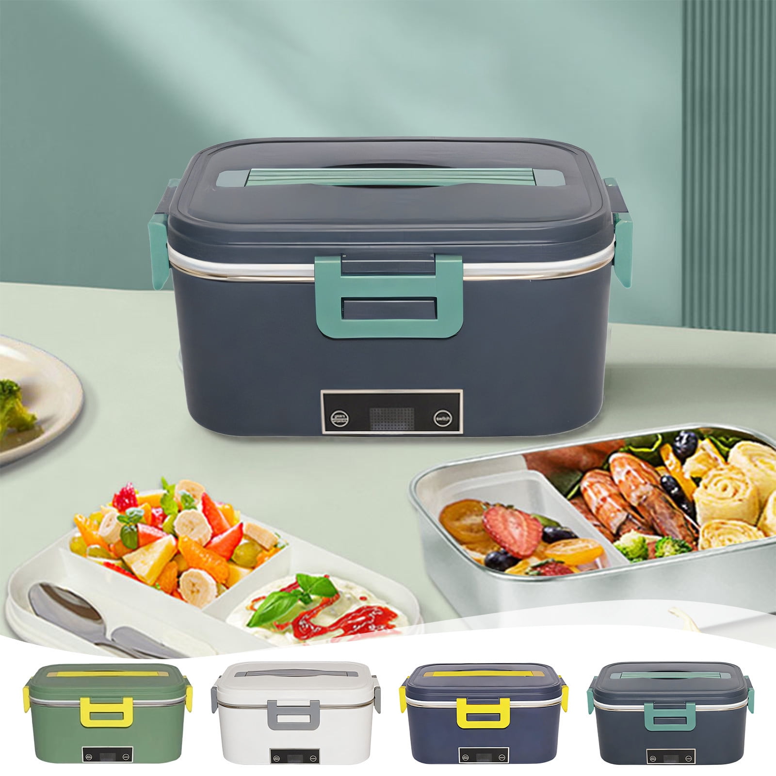 Blukids Electric Lunch Box 80W Food Heater with Dual Container ...