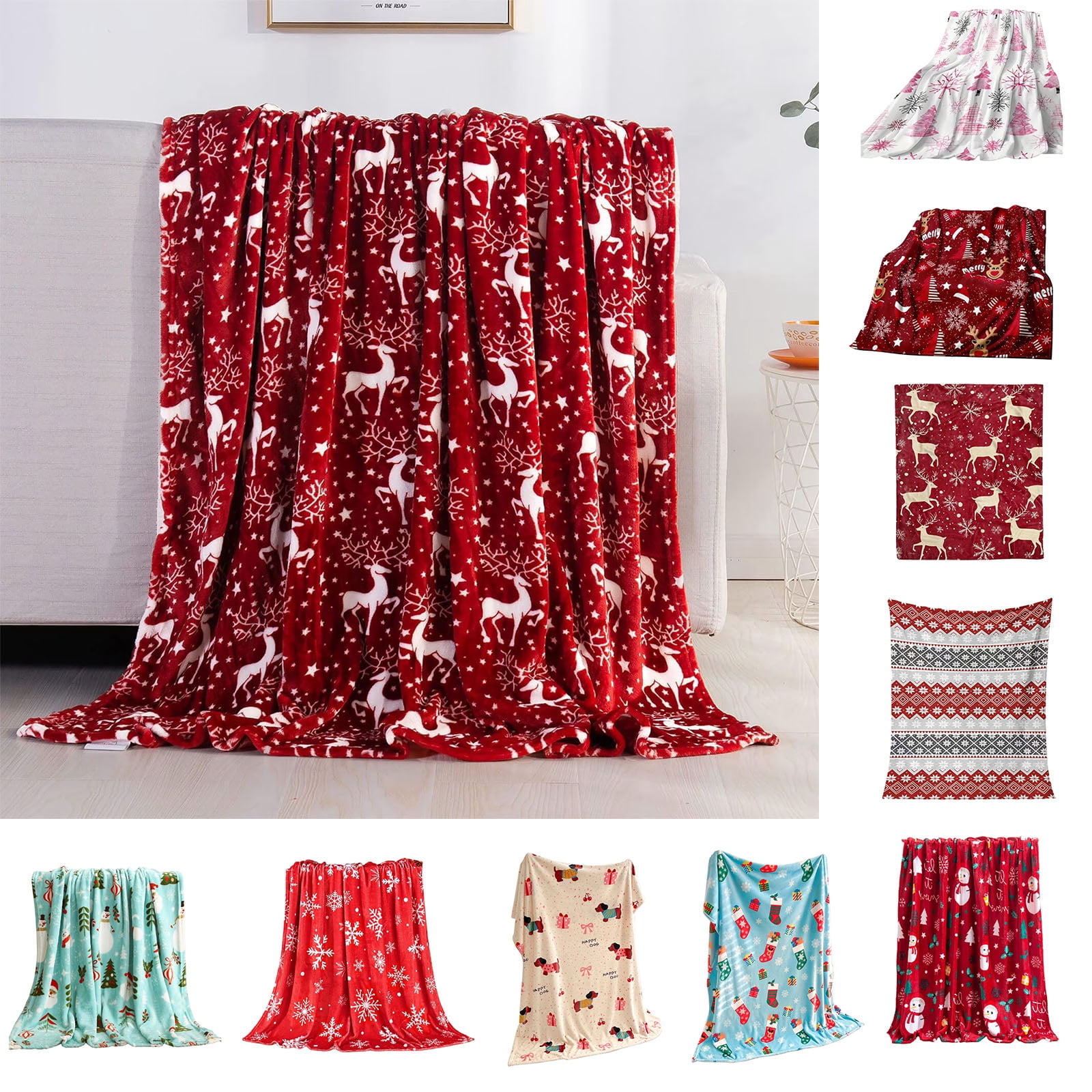 Blukids Elegant Luxury Velvet Super Soft Christmas Prints Fleece ...