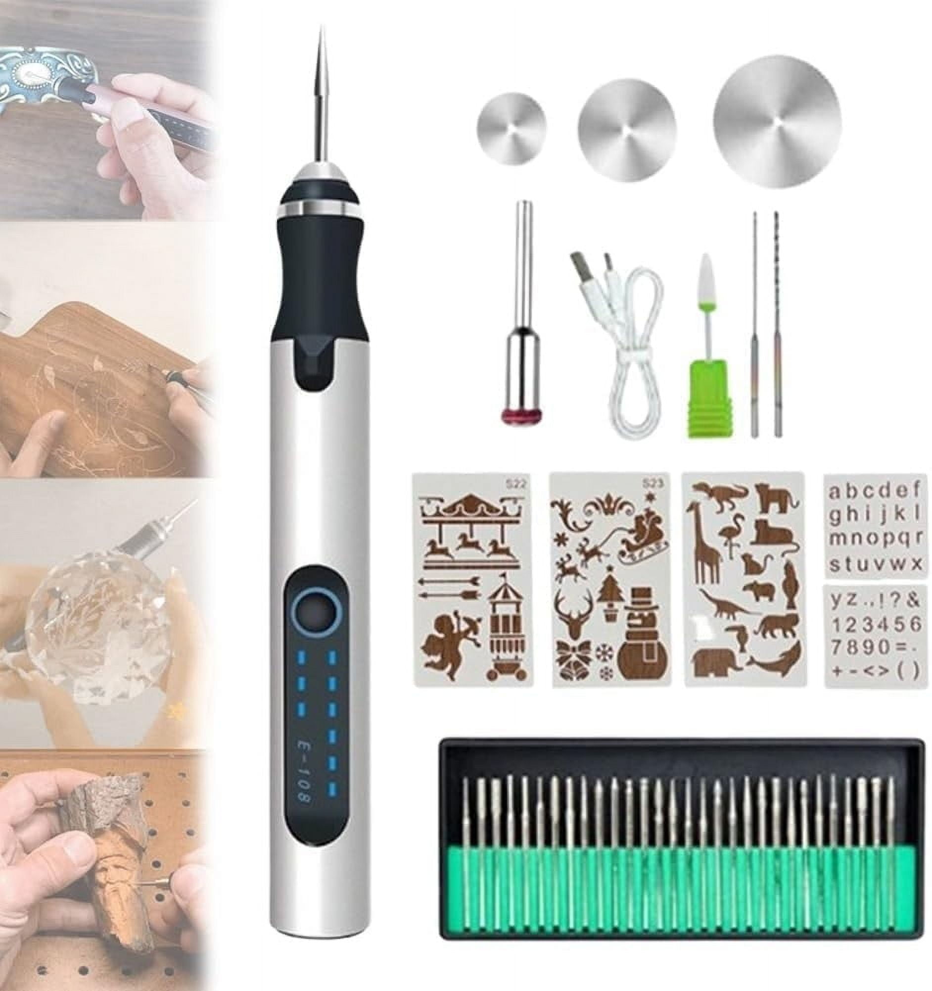 Blukids Engraving Pen, Rechargeable Engraver Pen with 30 Bits ...
