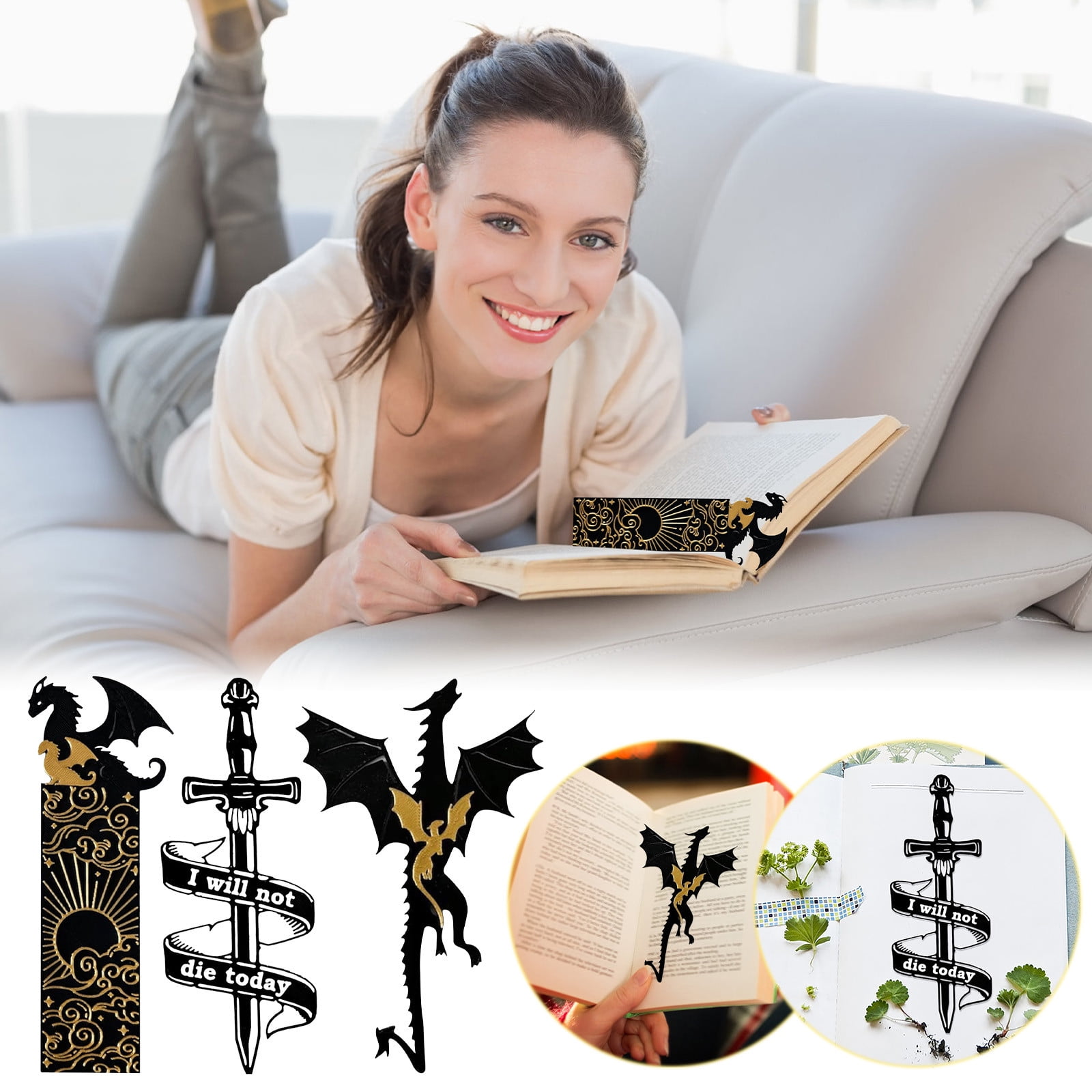 Blukids Fourth Wing Bookmarks - Dragon Bookmark for Women Men - Cool Dragon Acrylic Book Mark ...