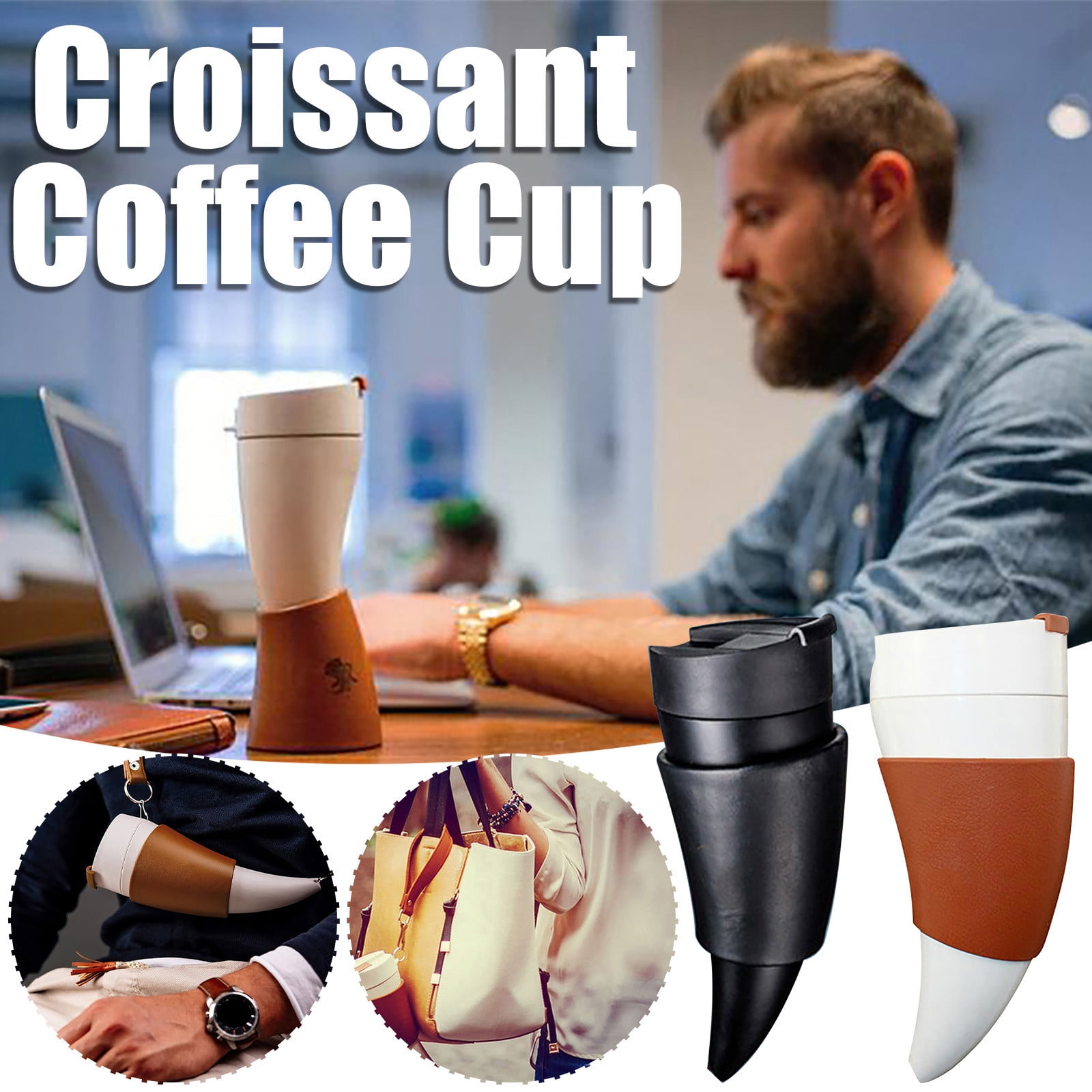 Blukids Goat Horns Coffee Mug, Creative Horn Coffee Cup 230ml Stainless ...