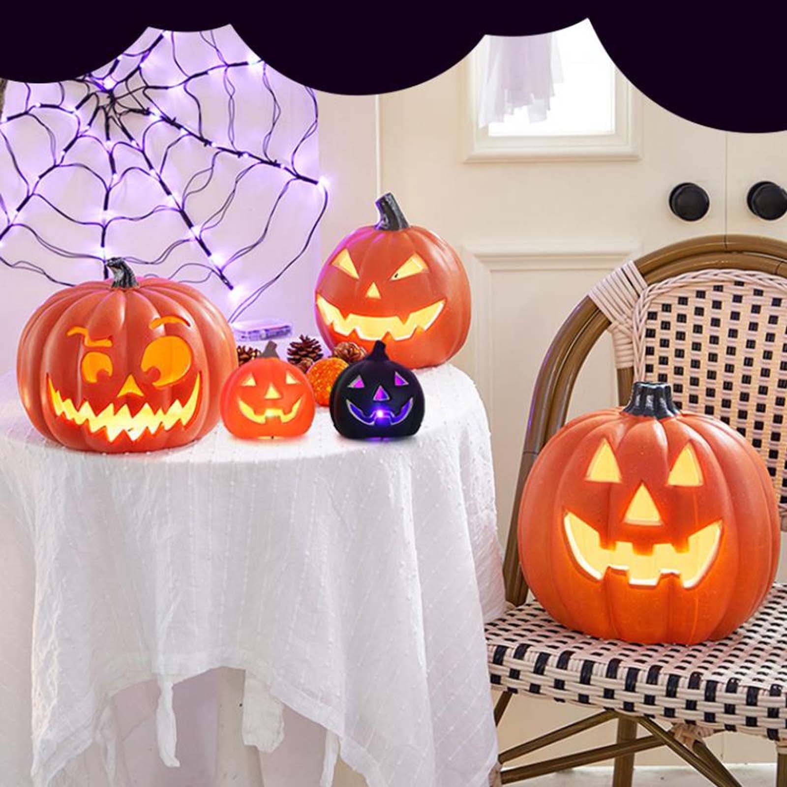 Blukids Halloween Pumpkin Prop Nightclub Jack-o-lanterns LED Pumpkin ...