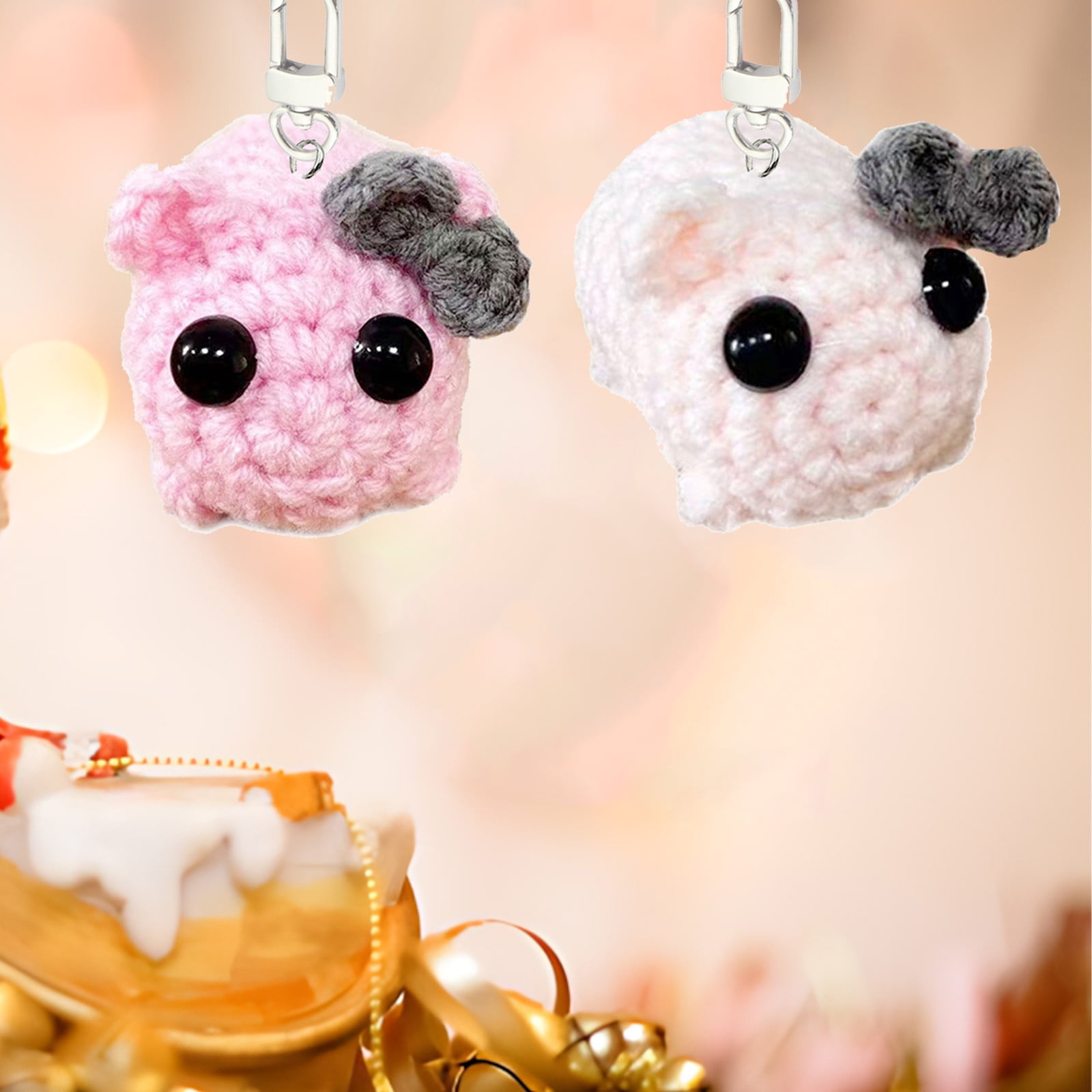 Blukids Hamster Keychain, Cute Crochet Sad Hamster Meme Plush Positive ...