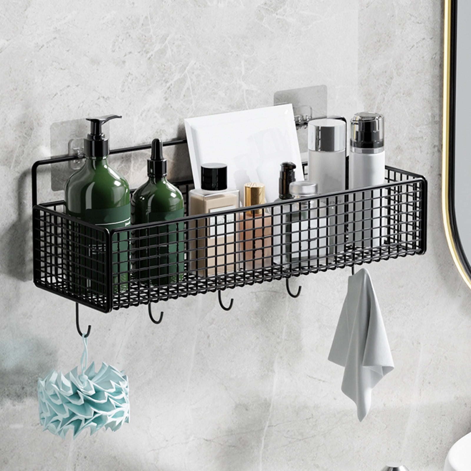 Blukids Hanging Kitchen Basket with 4 Clips Adhesive Sturdy Wire ...