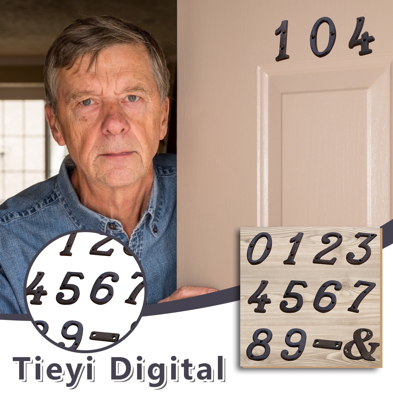 Blukids House Numbers 3.1 Inch Address Number for House Door Cast Iron ...