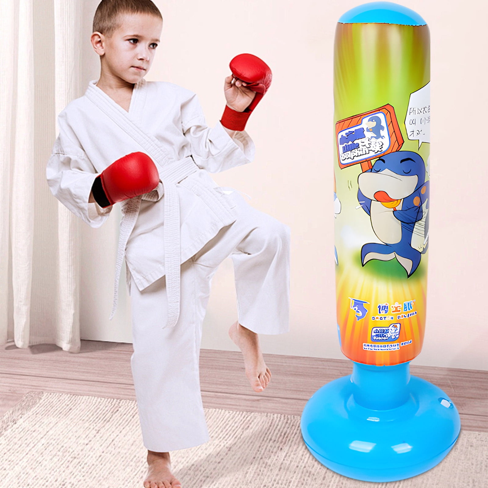 Blukids Inflatable Punching Bag for Kids - 49" Inflatable Kid Boxing ...