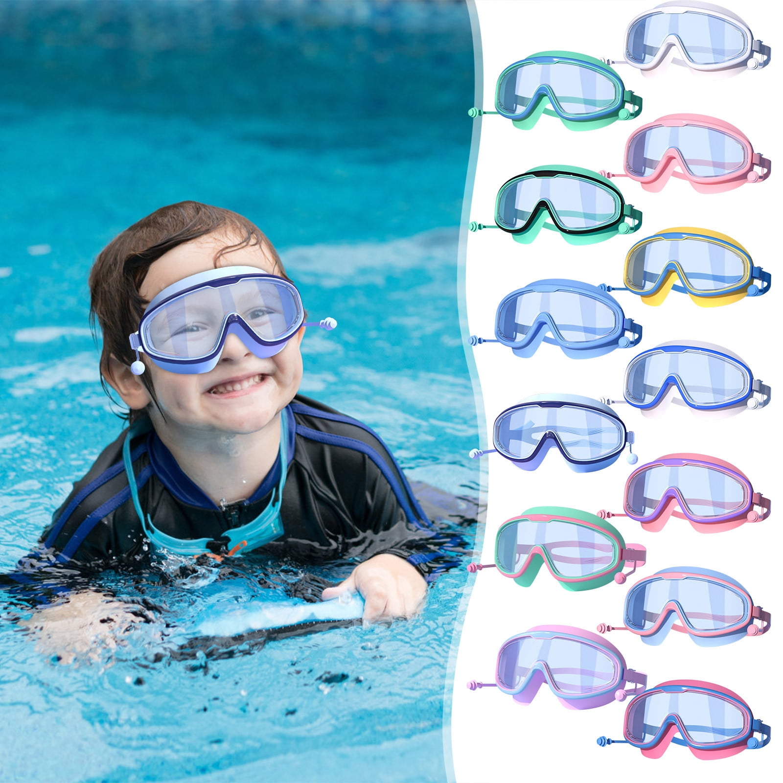 Blukids Kids Swim Goggles, HD Swimming Goggles for Children Boys ...