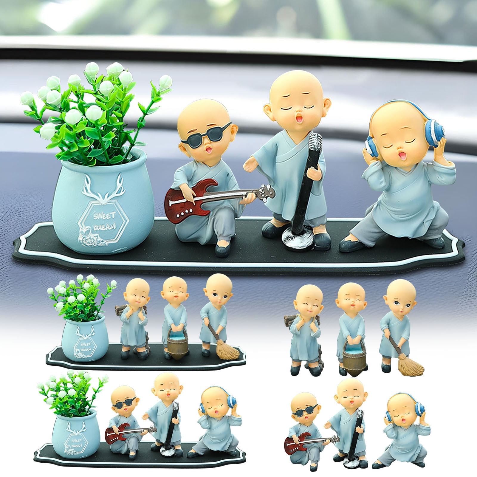 Blukids Kingzhuo Baby Buddha Statue Cute Buddha Monk Figurines Statue ...