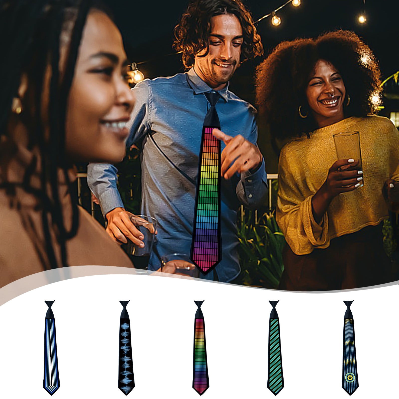 Blukids Light up Tie, Novelty Necktie, Sound Control Led Tie with Five ...