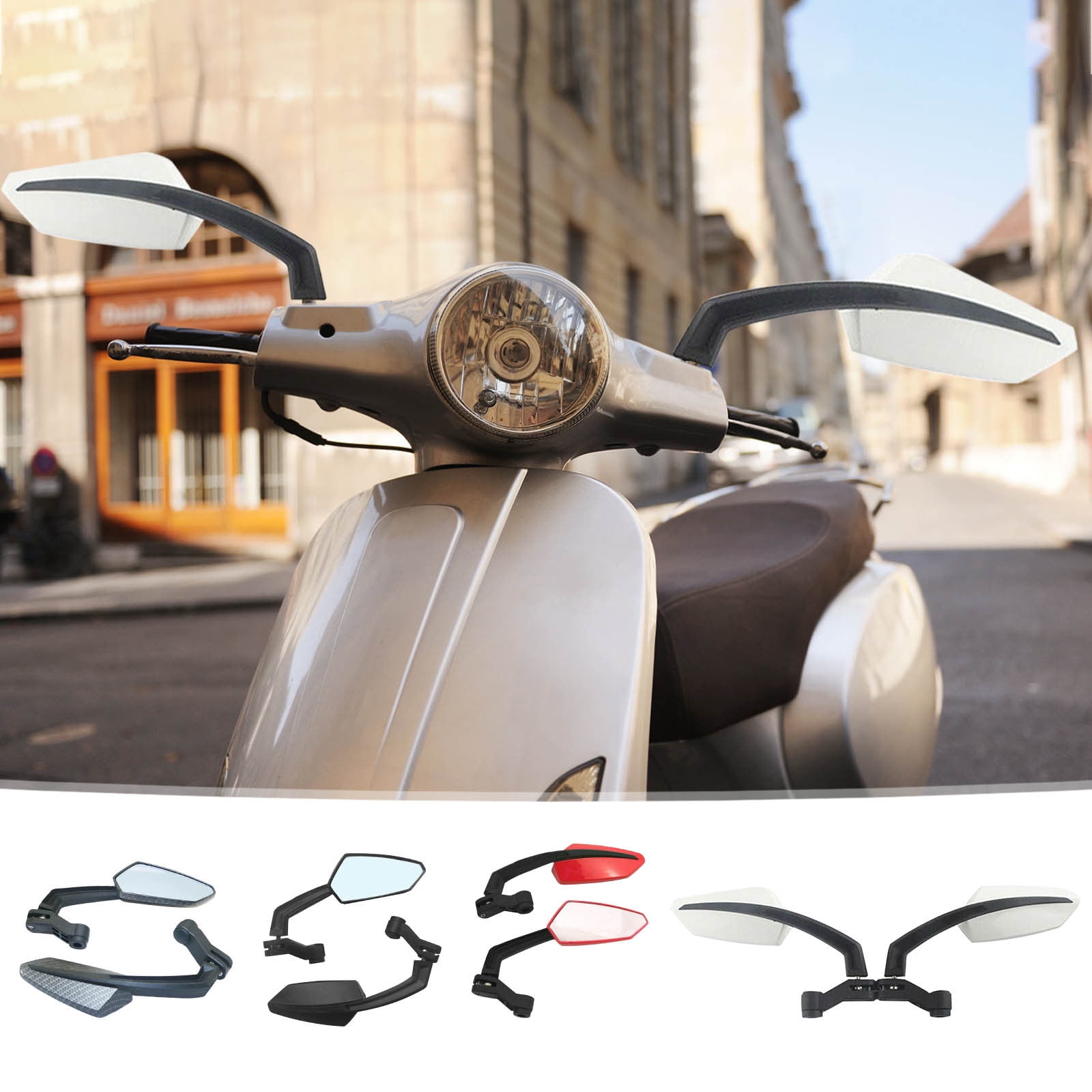 Blukids Motorcycle Handlebar End Mirrors Side Mirror Motorbike Rear ...