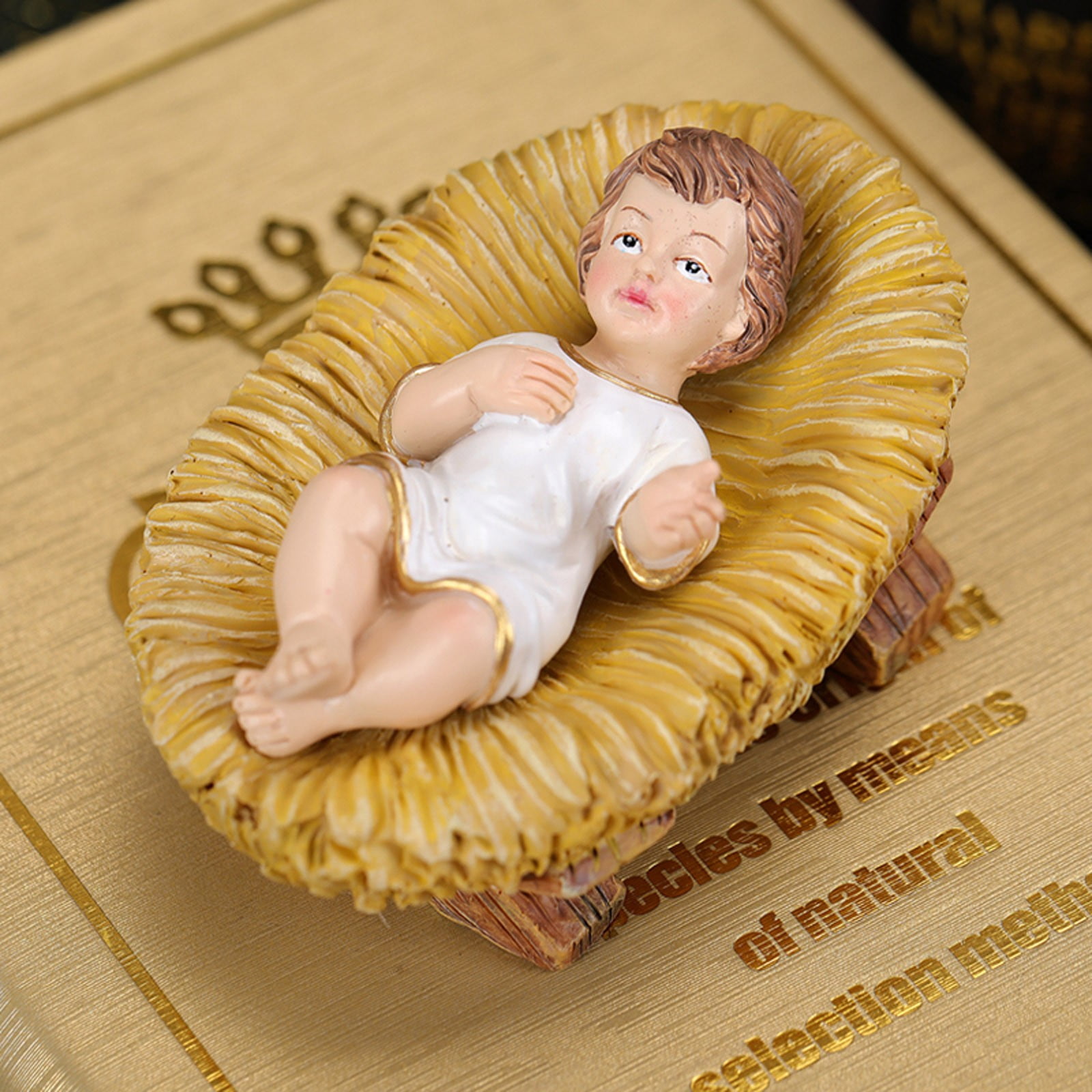 Blukids Nativity Set of Baby Jesus, Baby Jesus Christ in Manger Resin ...