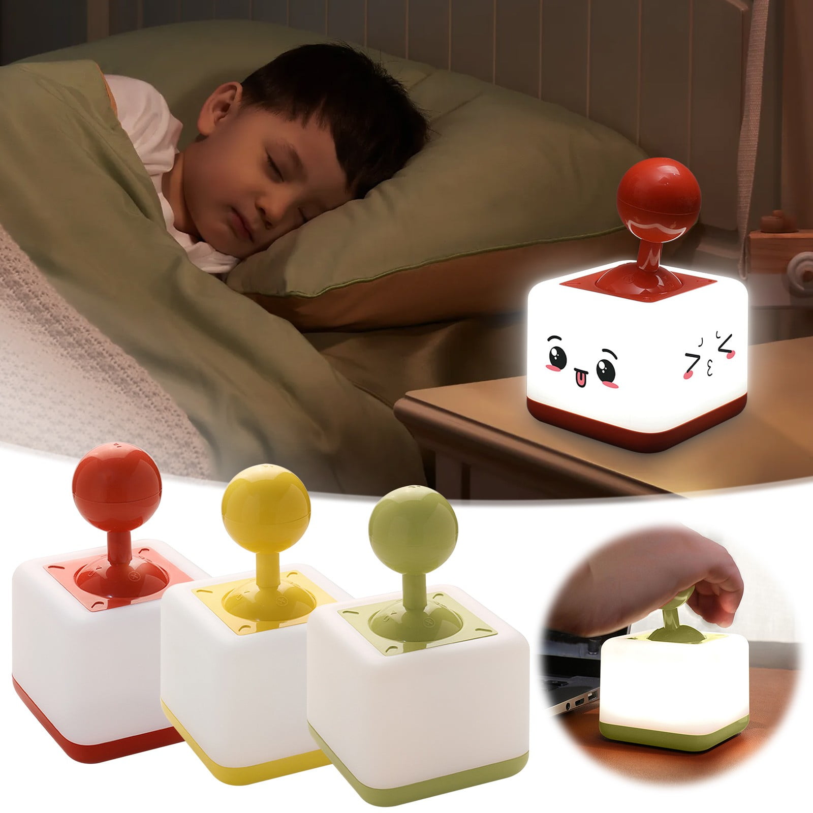 Blukids Night Light Lamp Rocker Night Light, 2-Speed Timer Bedside ...