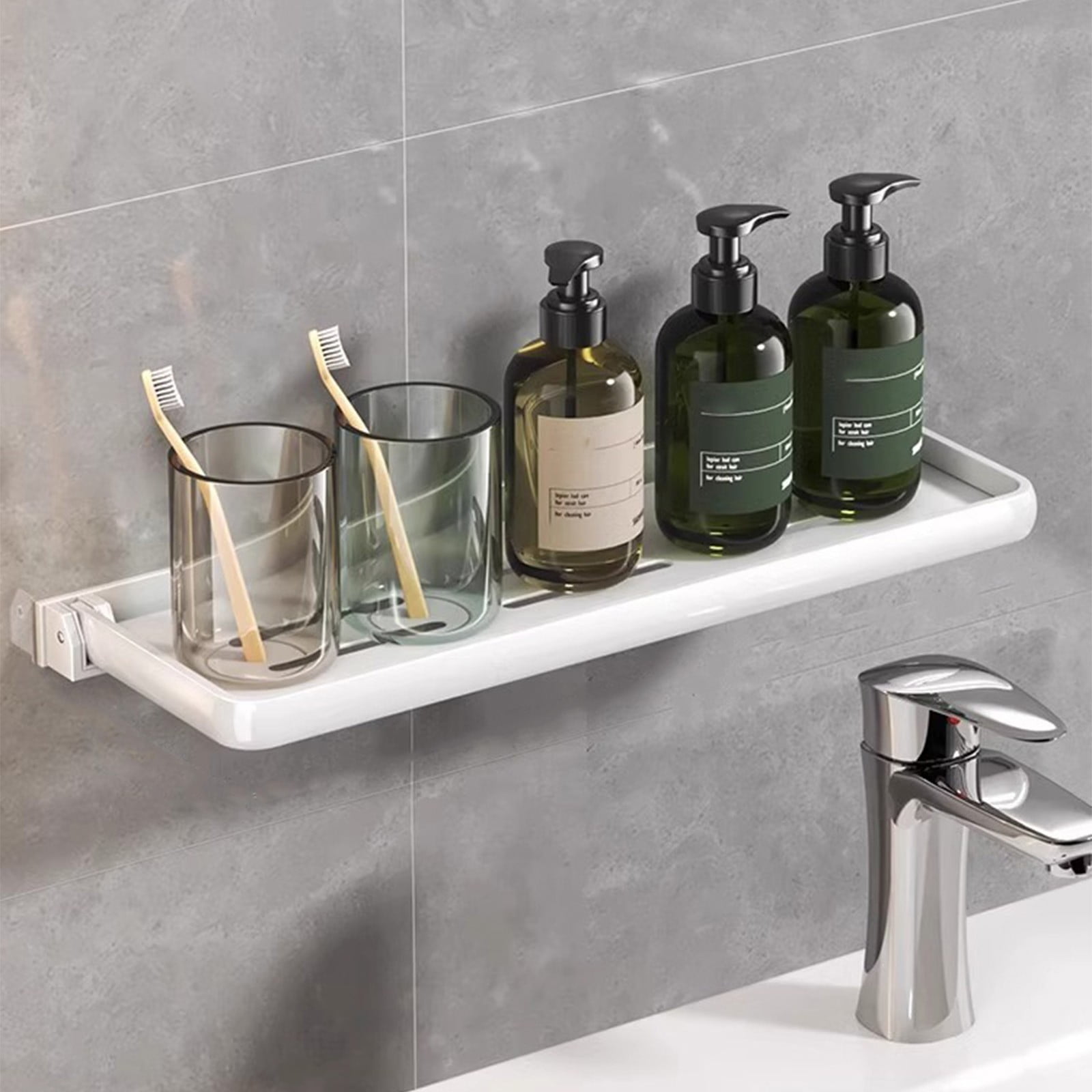 Blukids Over Sink Shelf Wall Mounted for Bathroom Mirror Behind Faucet ...