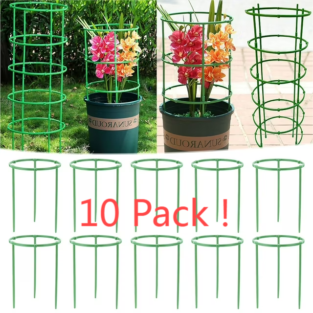 Blukids Plant Support Cages, 10 Pack 6.7" Garden Plant Stake, Metal ...