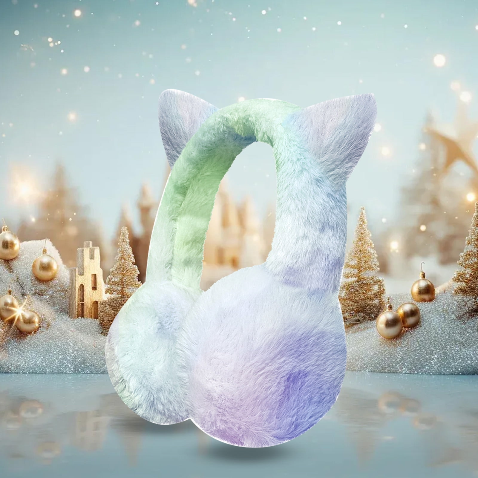 Blukids Plush Wireless Bluetooth Headphones with Cat Ear, Bt5.3, Christmas Soft Over Ear ...