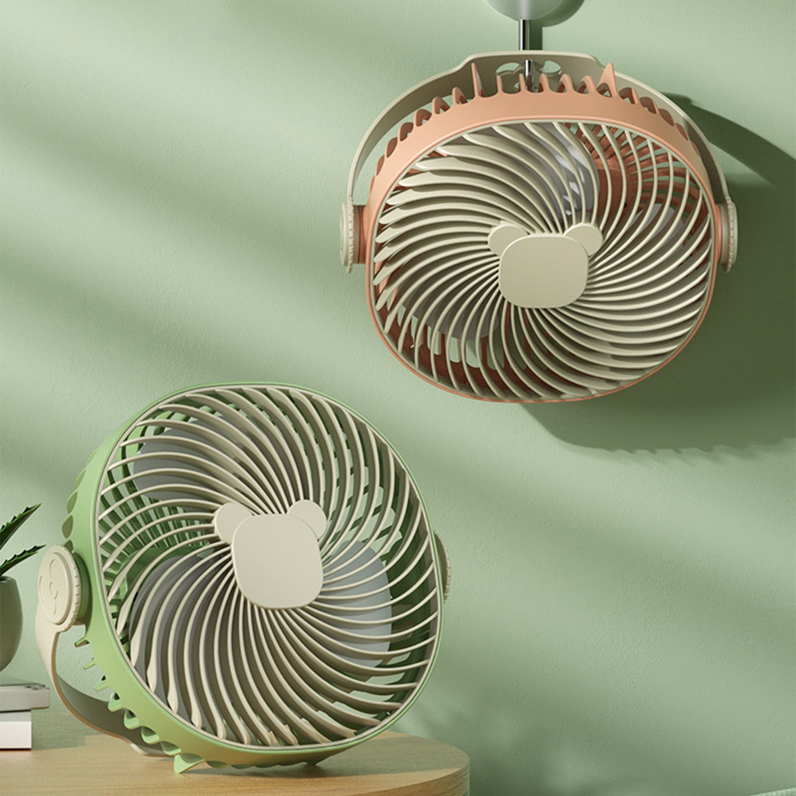 Blukids Portable Powerful Desk Fan Adjustable Desk & Wall Hanging USB ...