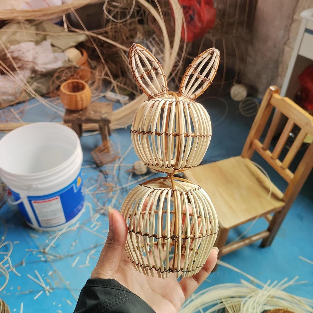 Blukids Rattan Bunny, Wicker Bunny, Wicker Easter Bunny Decor, Rattan ...