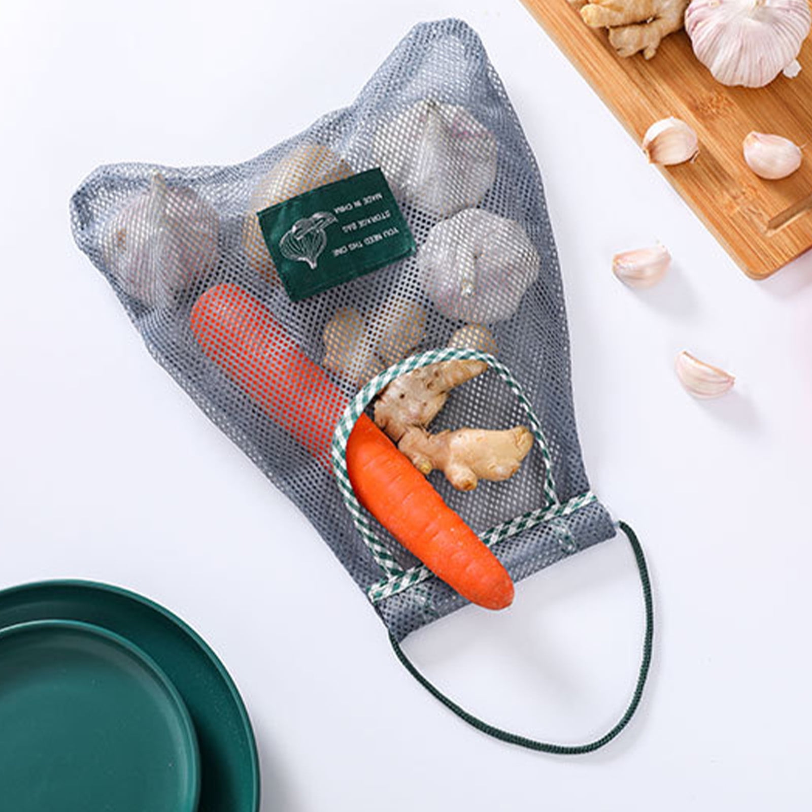 Blukids Reusable Hanging Mesh Storage Bags，Kitchen Vegetables Fruits ...