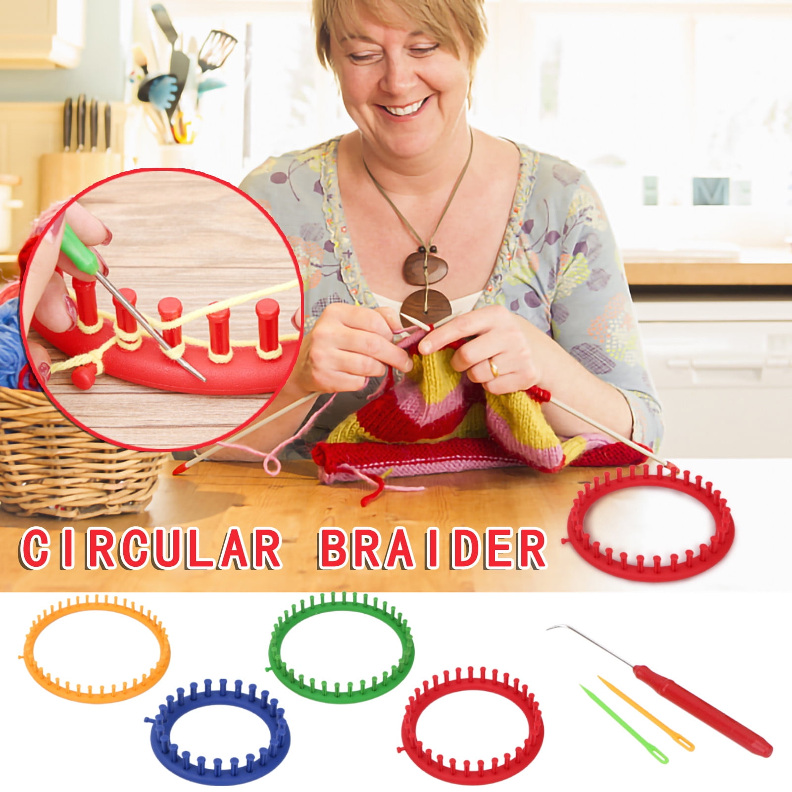 Blukids Round Knitting Looms Set 24 cm Diameter Plastic Weaving Looms ...