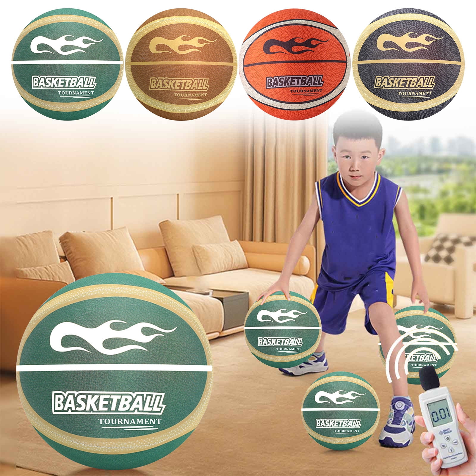 Blukids Silent Basketball- Soft Foam Indoor Basketball Size 2 Soundless ...