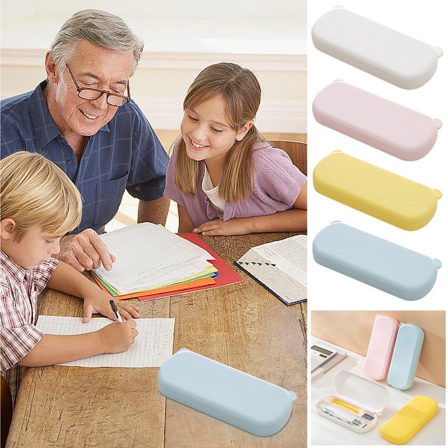 Blukids Simple Plastic Pencil Box, Portable Durable Pencil Case Pencil ...