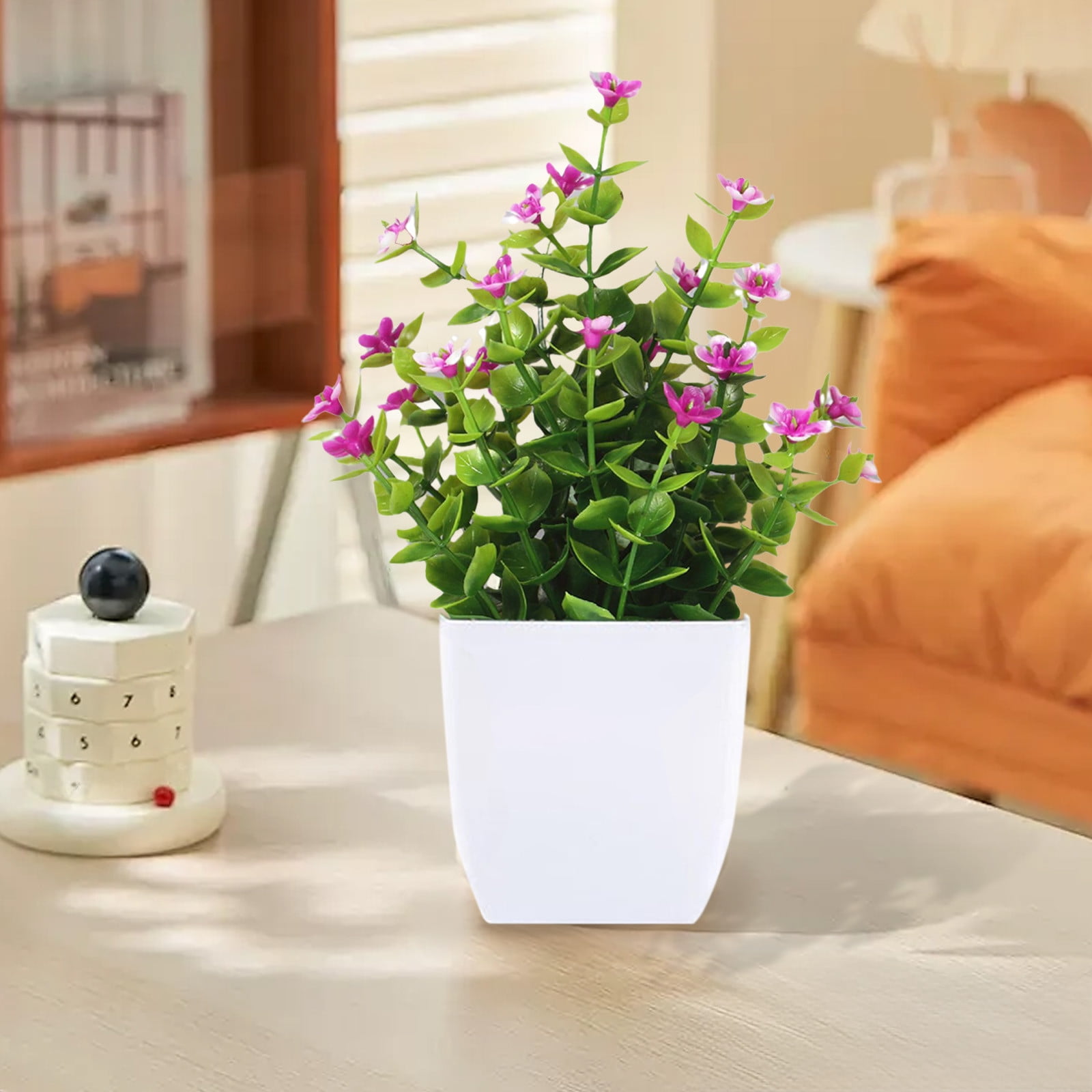 Blukids Small Fake Plants in Pot Artificial Plant Indoor Flower Grass ...