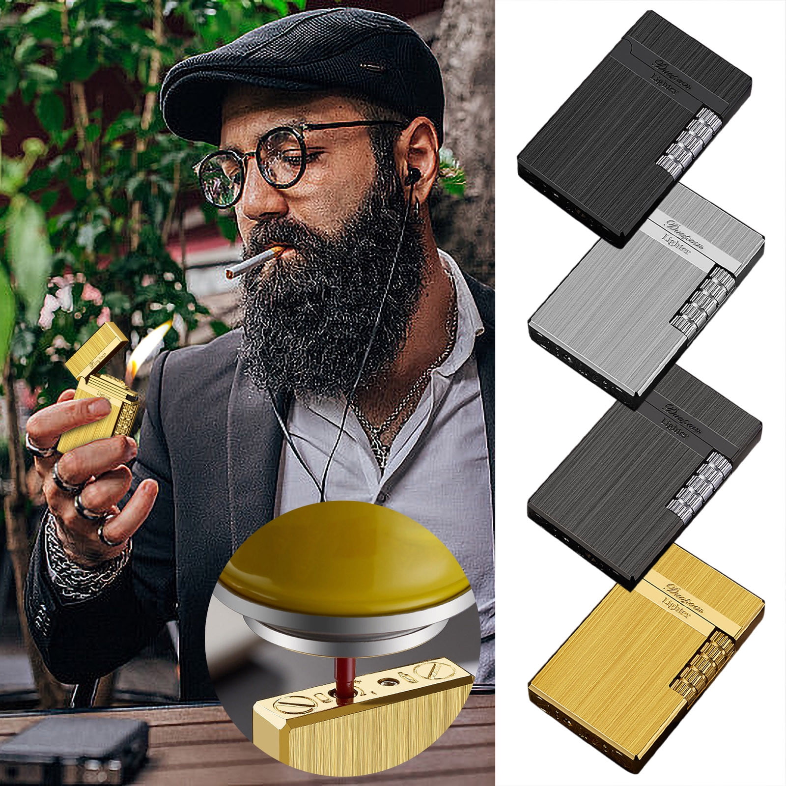 Blukids Soft Flame Lighter, Traditional Flame Cigar Lighter with ...