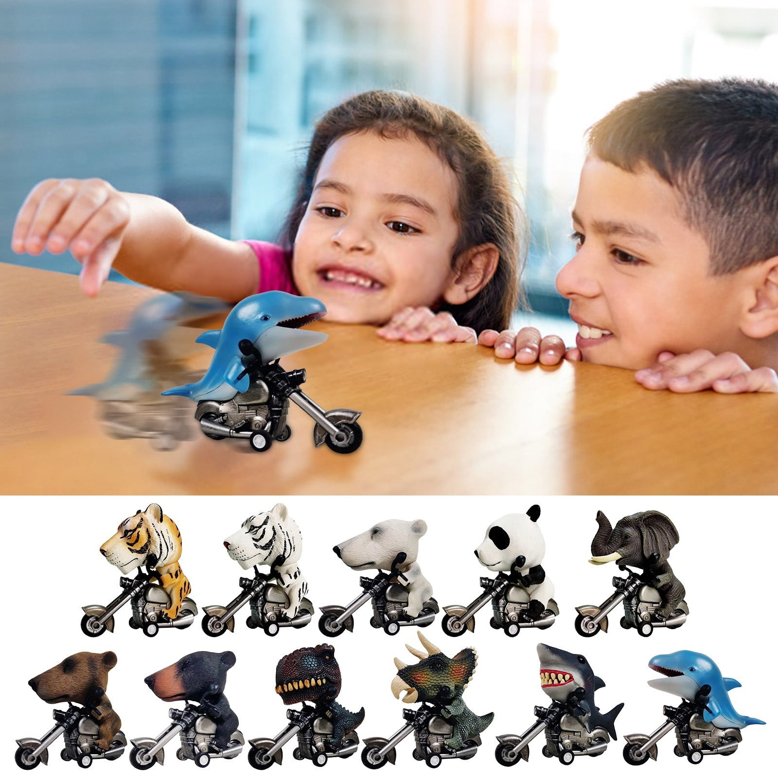 Blukids Toy Clearance! Friction Powered Inertia Animal Motorcycle Toy ...