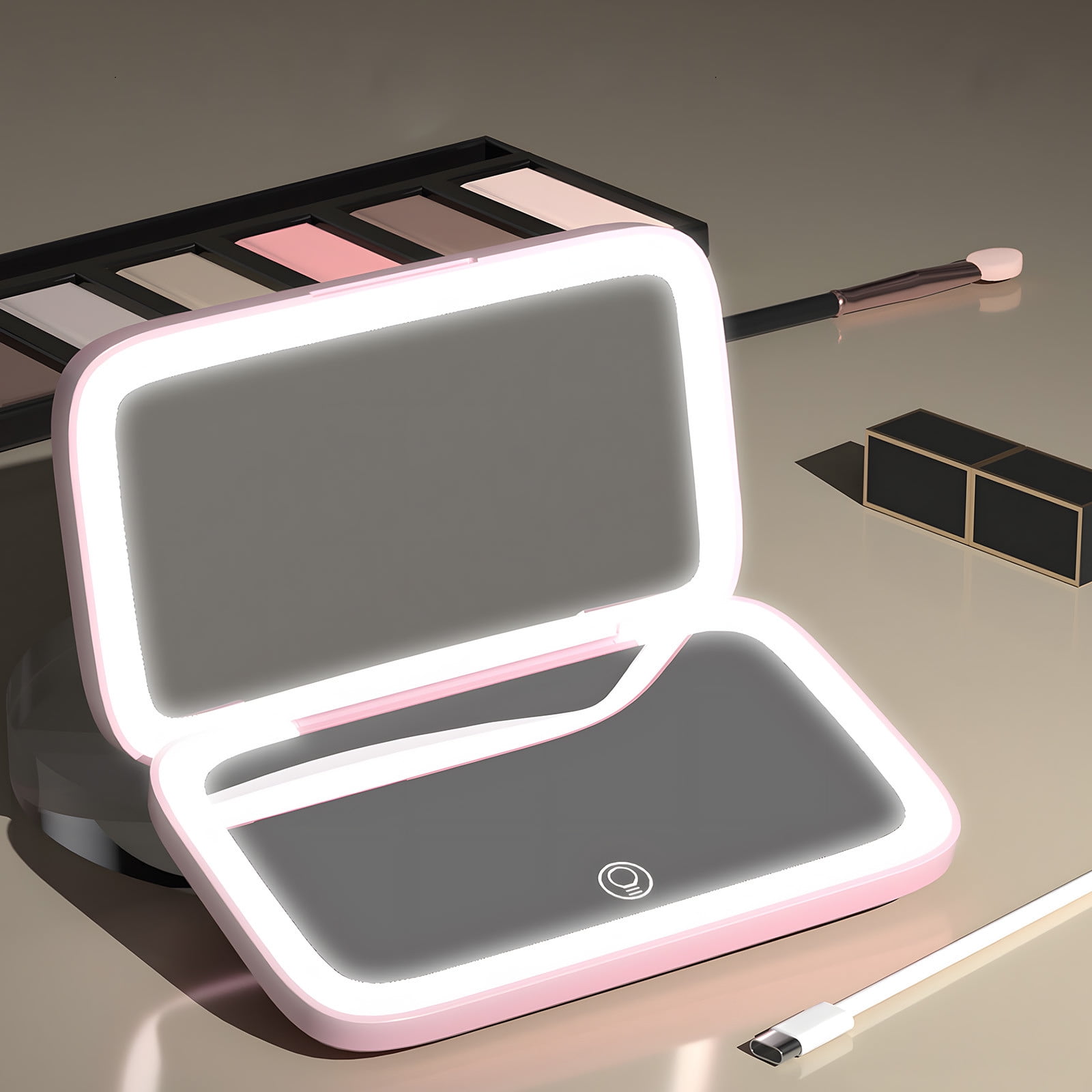 Blukids Travel Mirror with 3Models Light, Rechargeable Compact Mirror ...