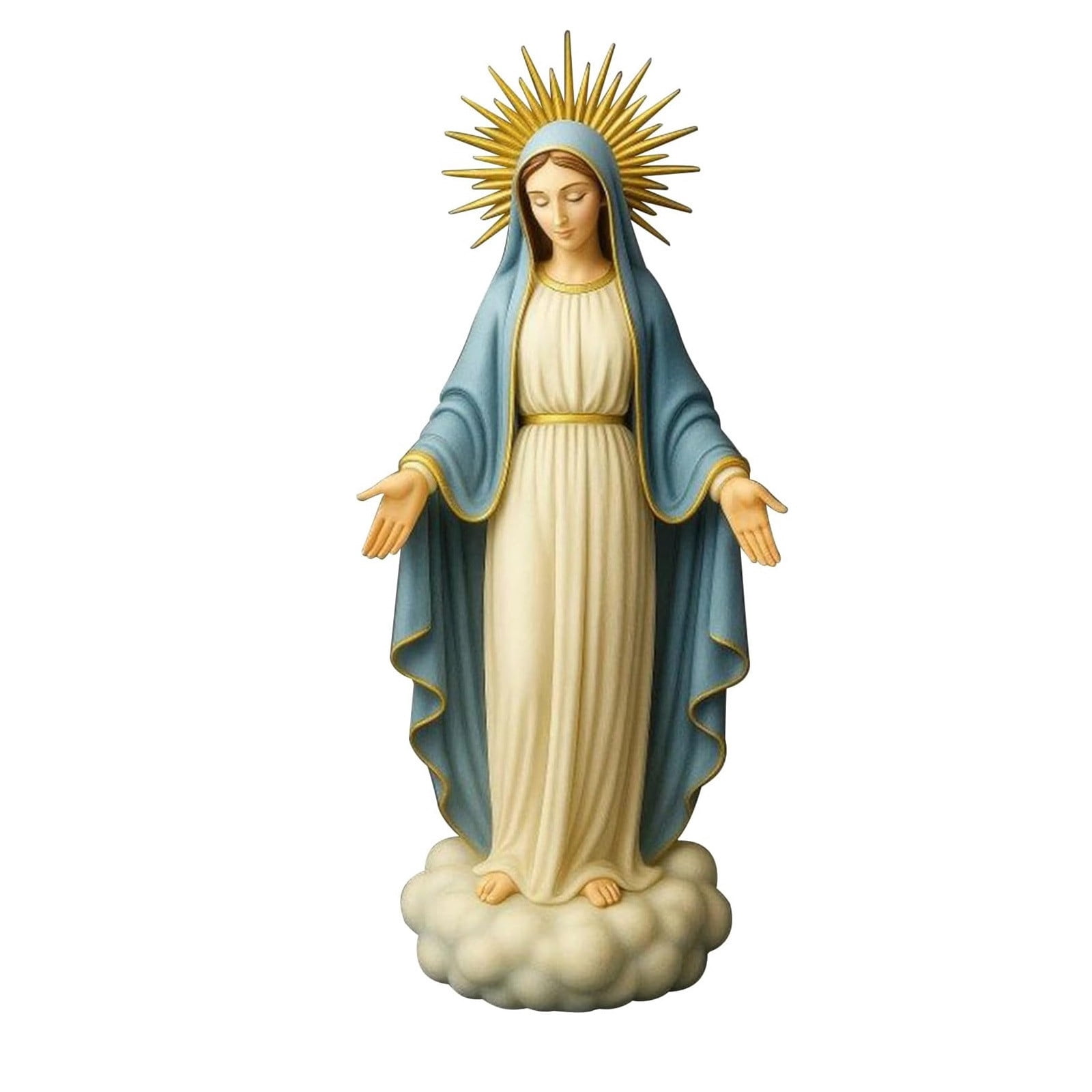 Blukids Virgin Mary Praying Statue Catholic Religious Resin Figurine ...