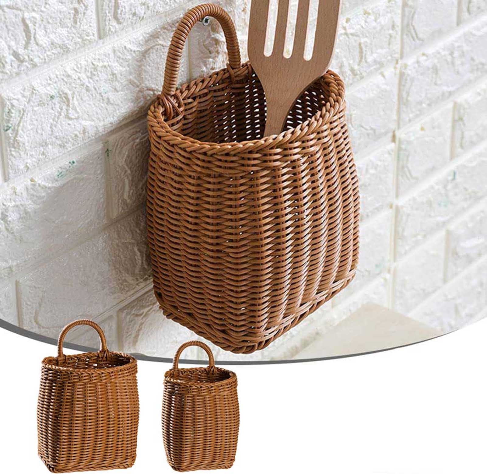 Blukids Wall Mounted Storage Basket, Small Kitchen Hanging Basket ...