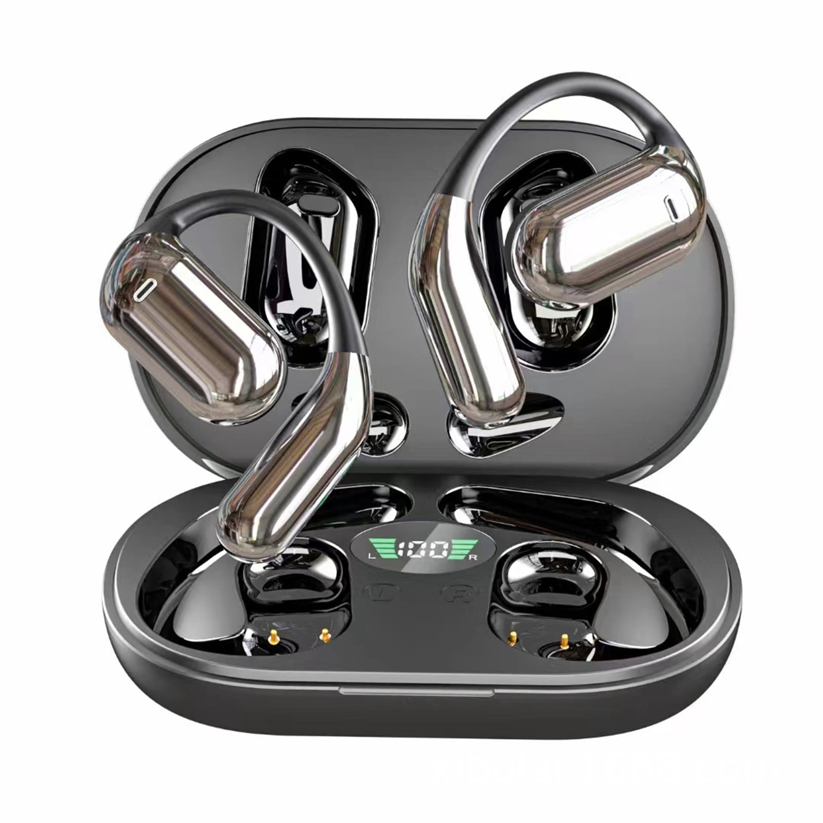 Wanfds Wireless Earbuds Bluetooth Headphones with Earhook,LED Power ...