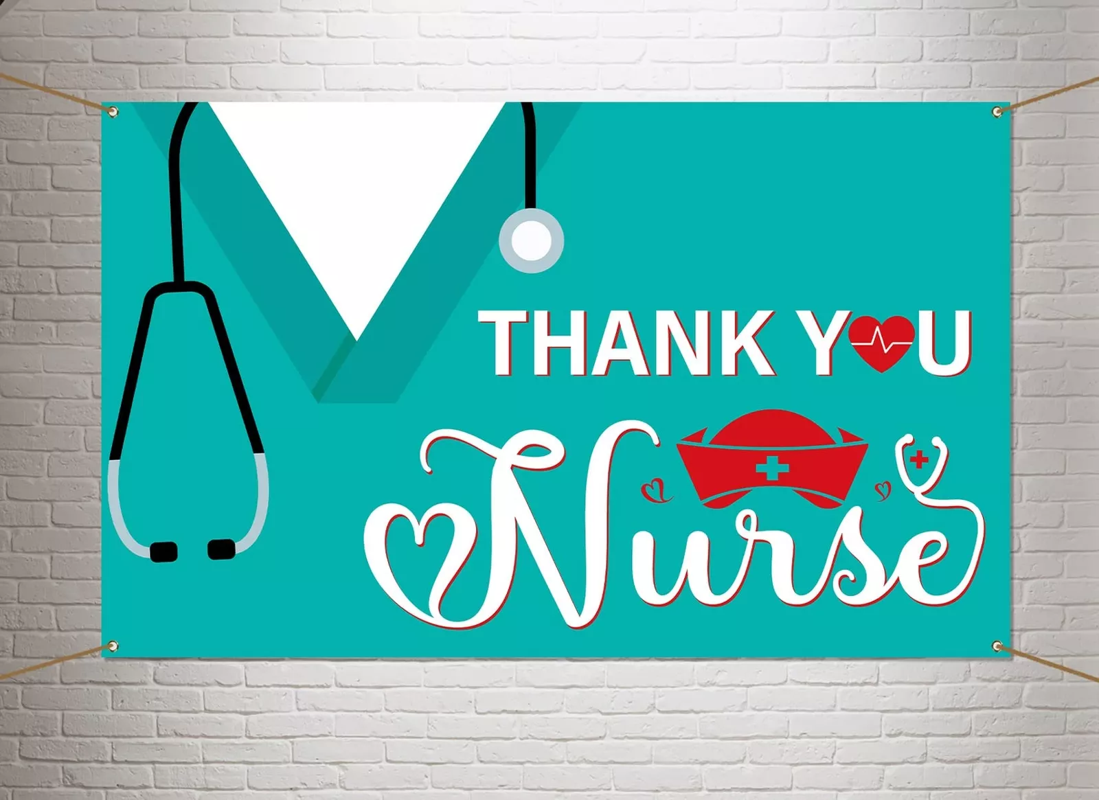 Blulu Thank You Nurses Banner Fabric Nurse Appreciation Week Banner ...